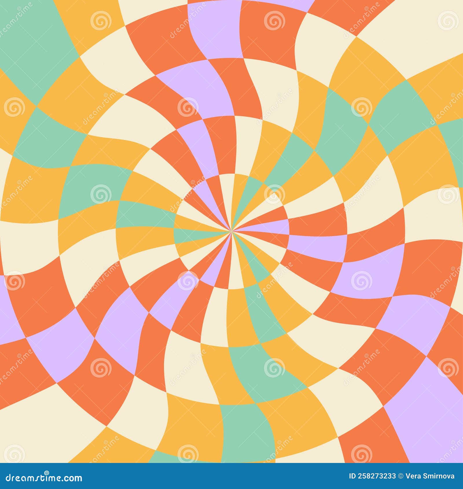Wavy Swirl Psychedelic Groovy Pattern. 1970 Trippy Curvy Checkered Grid ...