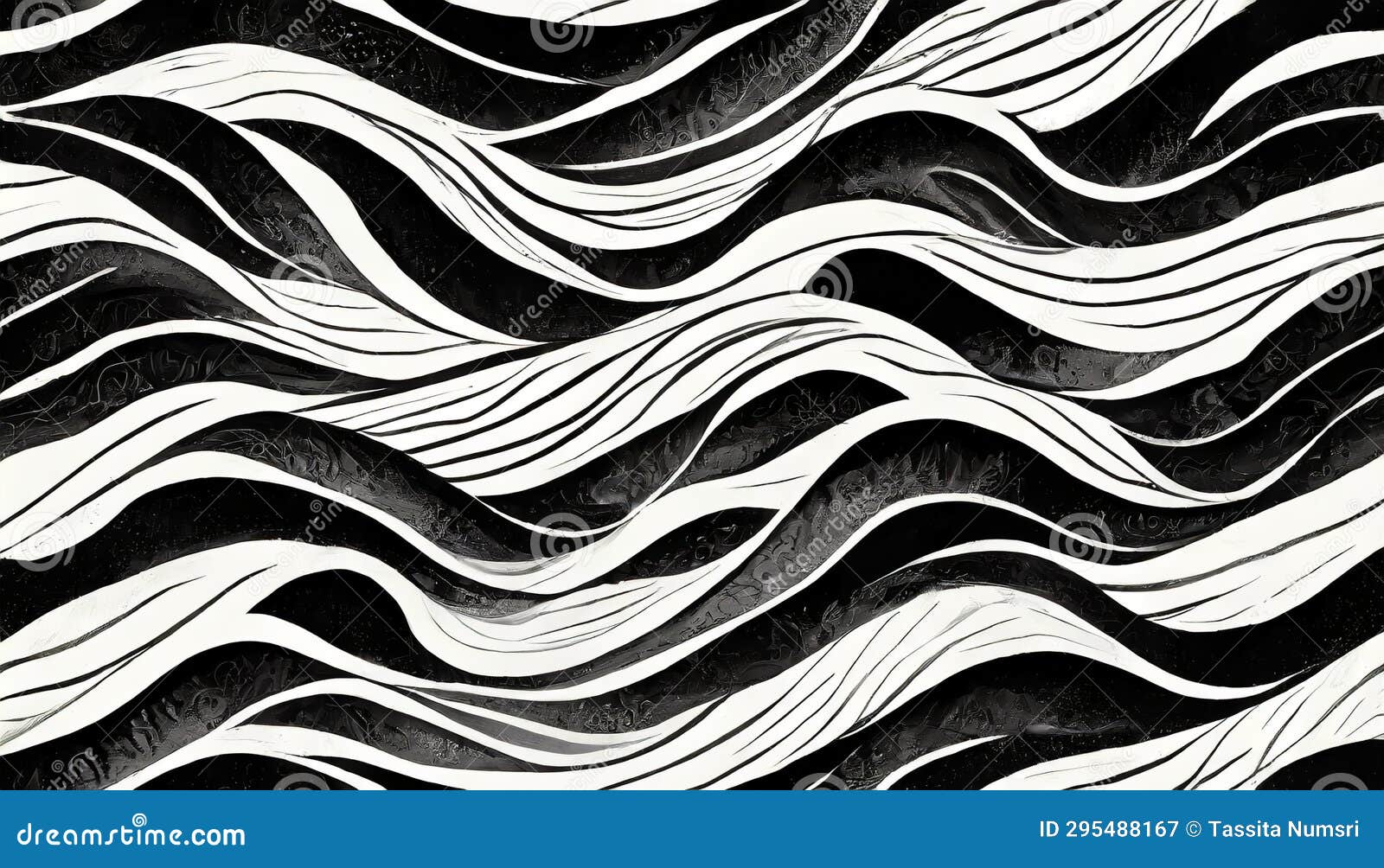 Swirled Brush Strokes Vector Seamless Pattern With Bold Curved Lines ...