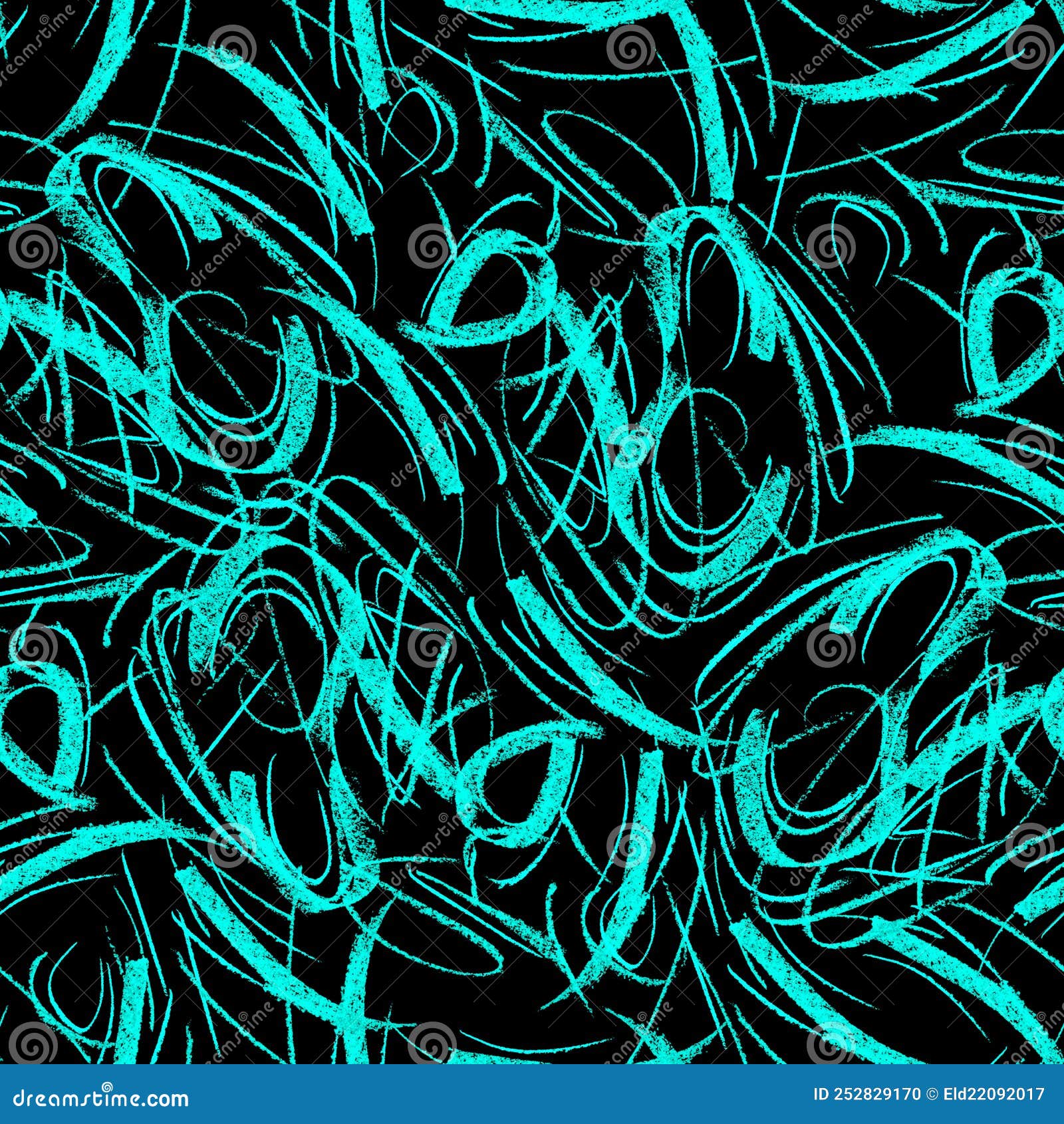 Wavy and Swirled Chalk Strokes Seamless Pattern Stock Photo - Image of ...