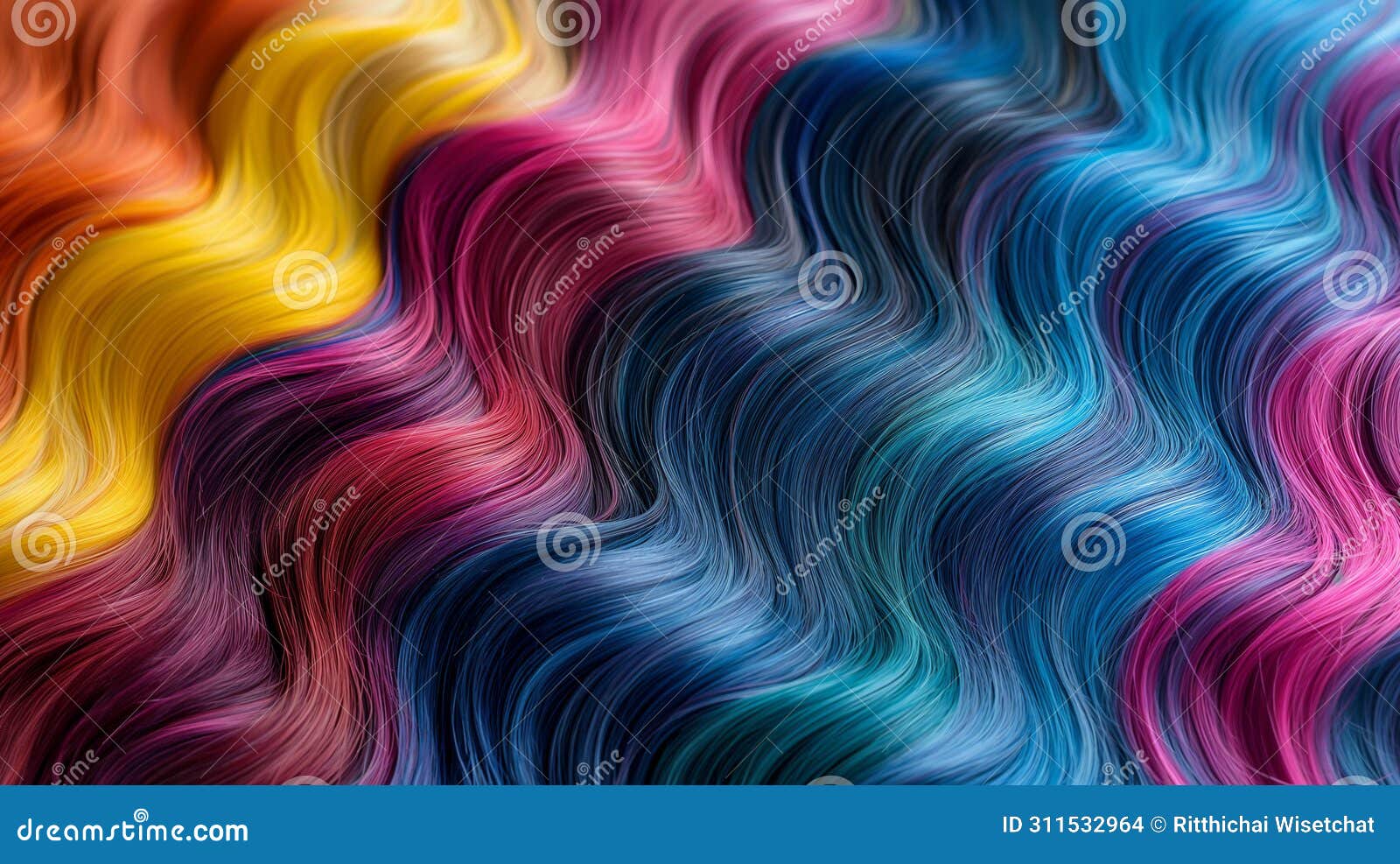 Wavy Texture Flowing in a Gradient of Vibrant Colors. Stock ...