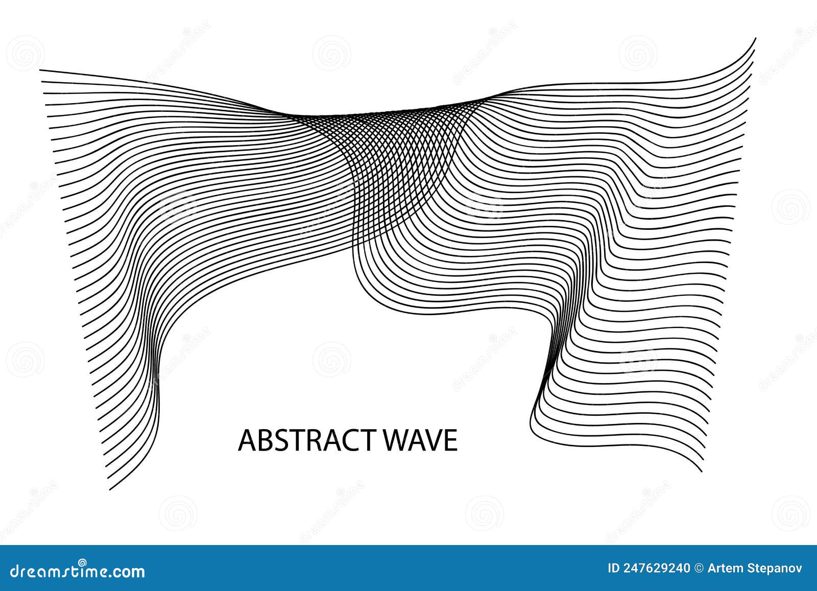 Wavy Thin Line Pattern stock vector. Illustration of flow - 247629240