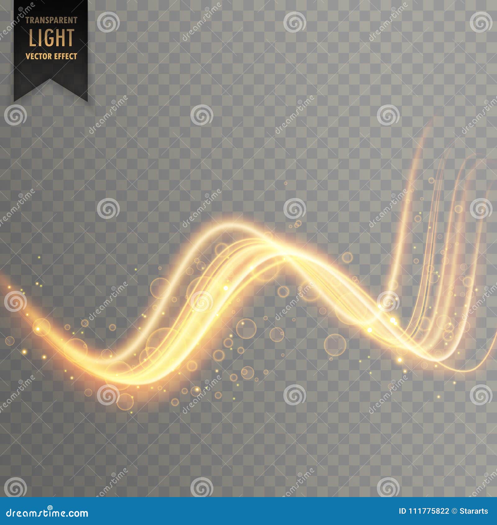 Wavy Transparent Light Streak Effect Background Stock Vector ...