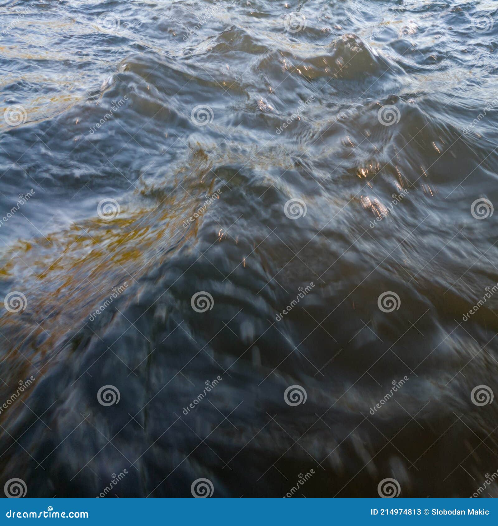 Wavy Turbulent Water Surface, Rapid Stream Flow, Torrent Rush Stock ...