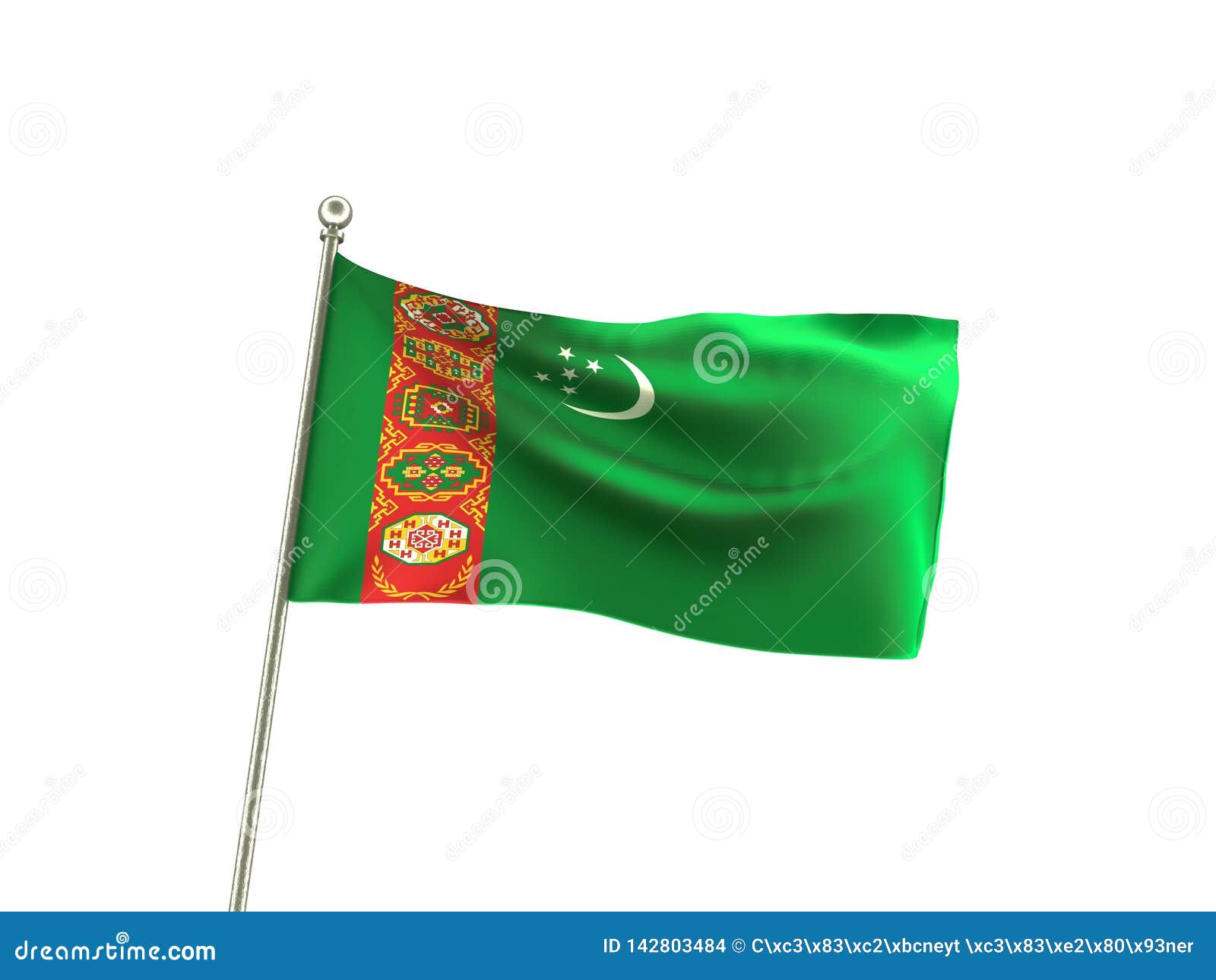 Turkmenistan Flag Map, Chaotic Particles Pattern In The Turkmenian Flag ...