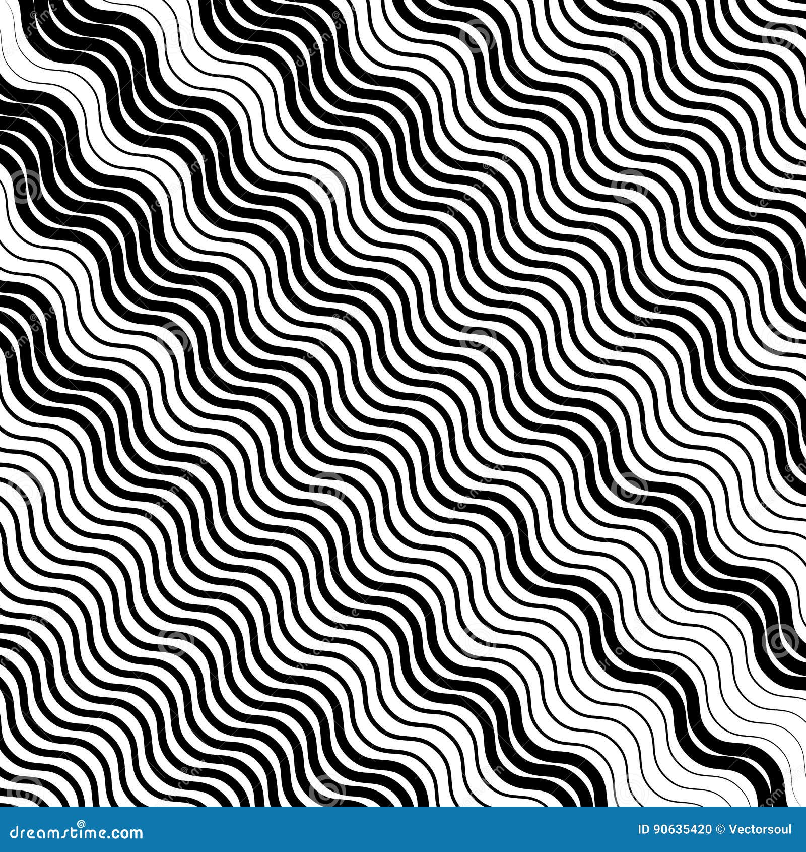 Wavy, Undulating Lines Geometric Monochrome Pattern. Slanted Lin Stock ...