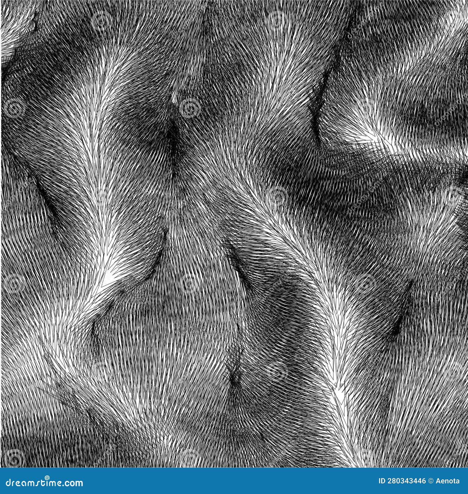 Wavy vector fur with folds stock vector. Illustration of thread - 280343446