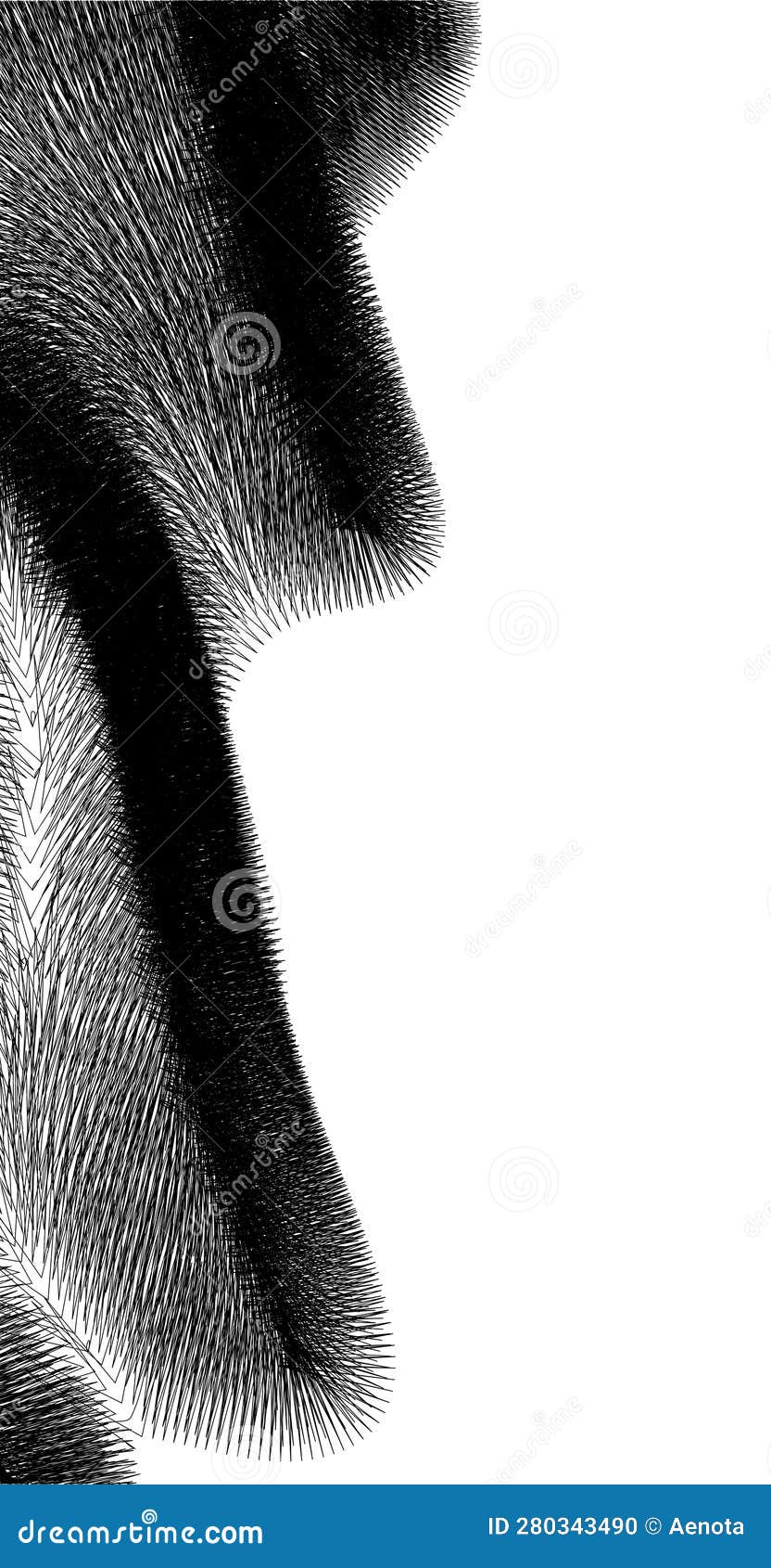 Wavy vector fur with folds stock vector. Illustration of fiber - 280343490