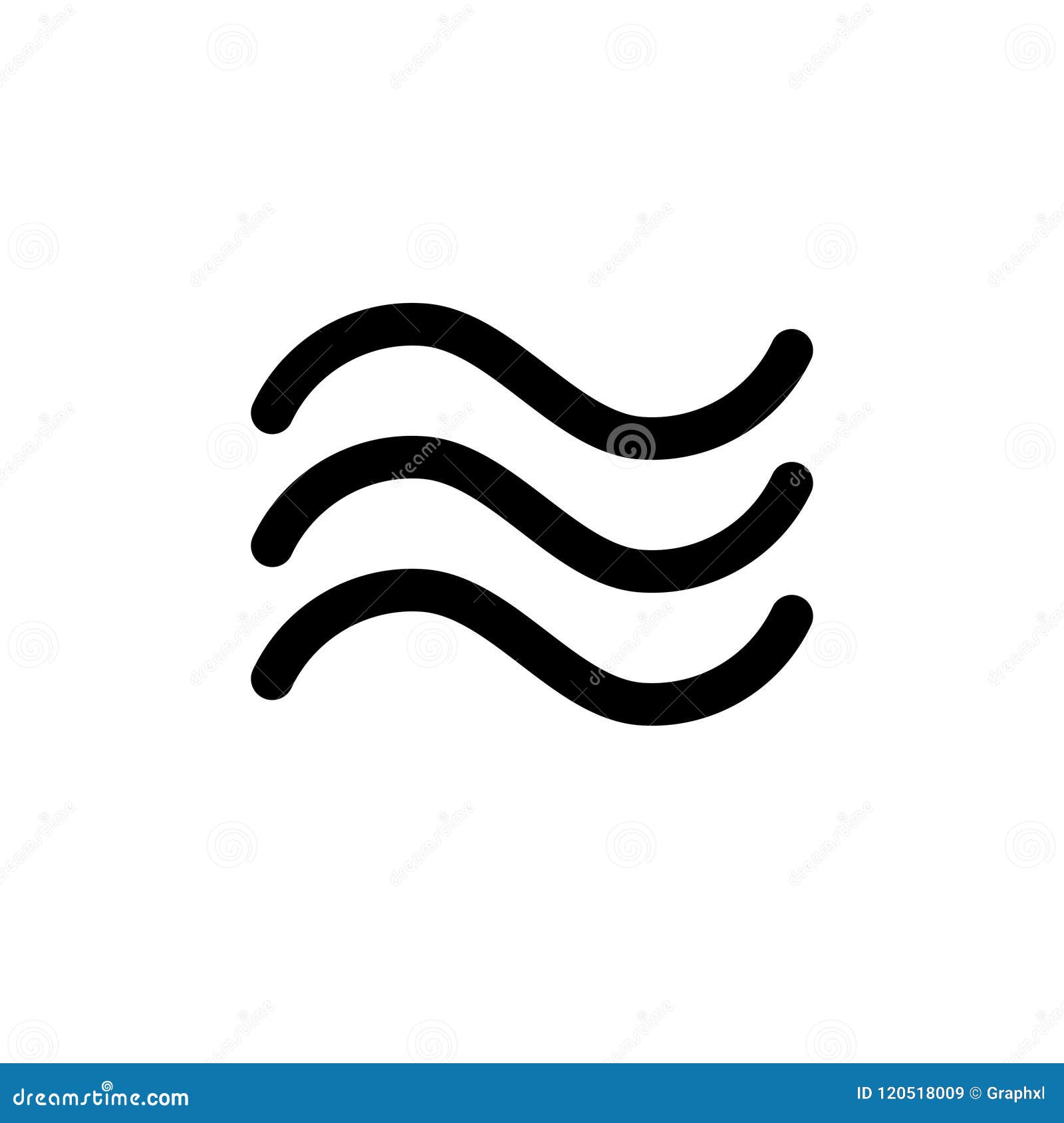 Wavy Water Icon No. 2 stock vector. Illustration of rain - 120518009