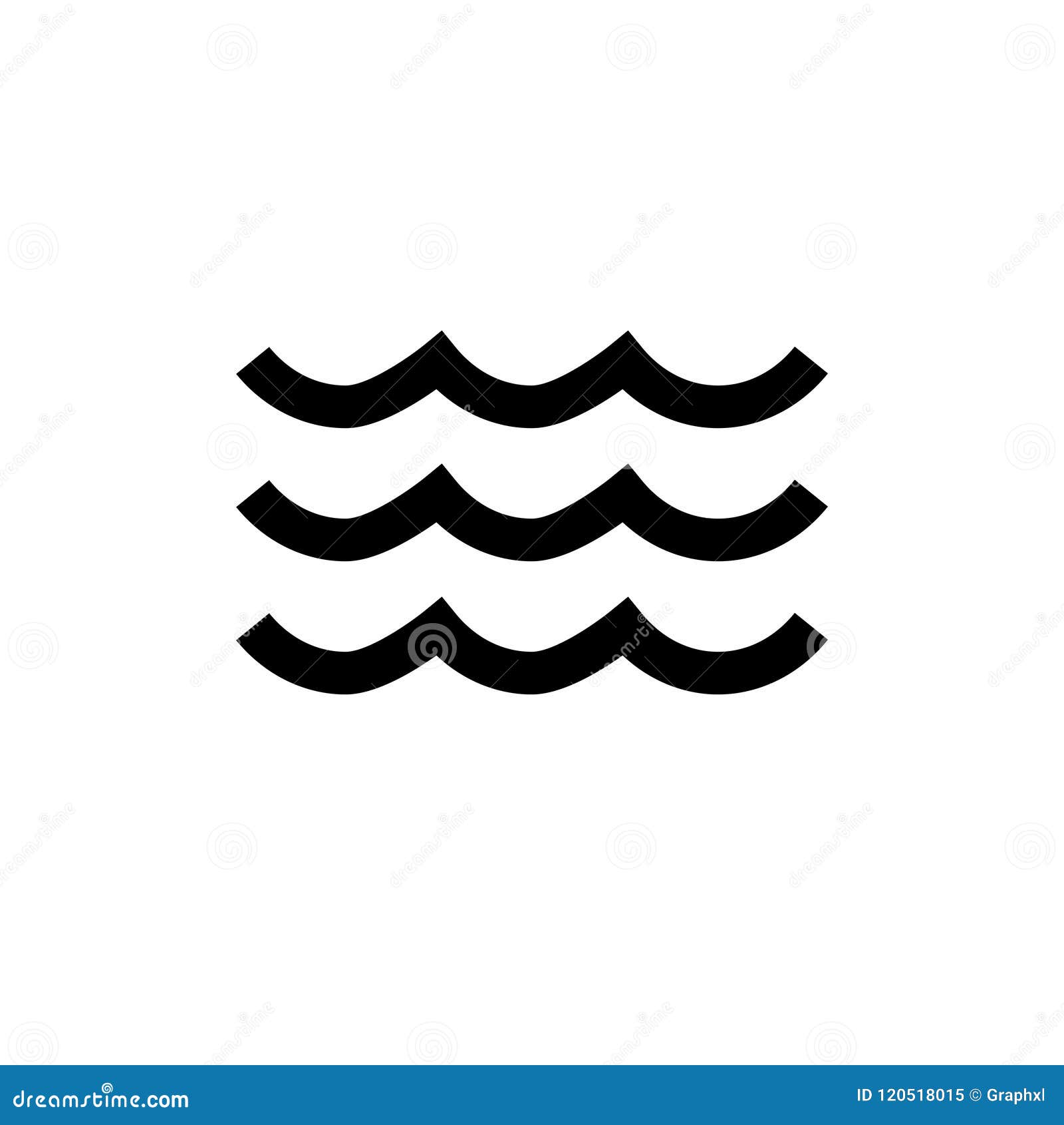 Wavy Water Icon No. 3 stock vector. Illustration of bath - 120518015