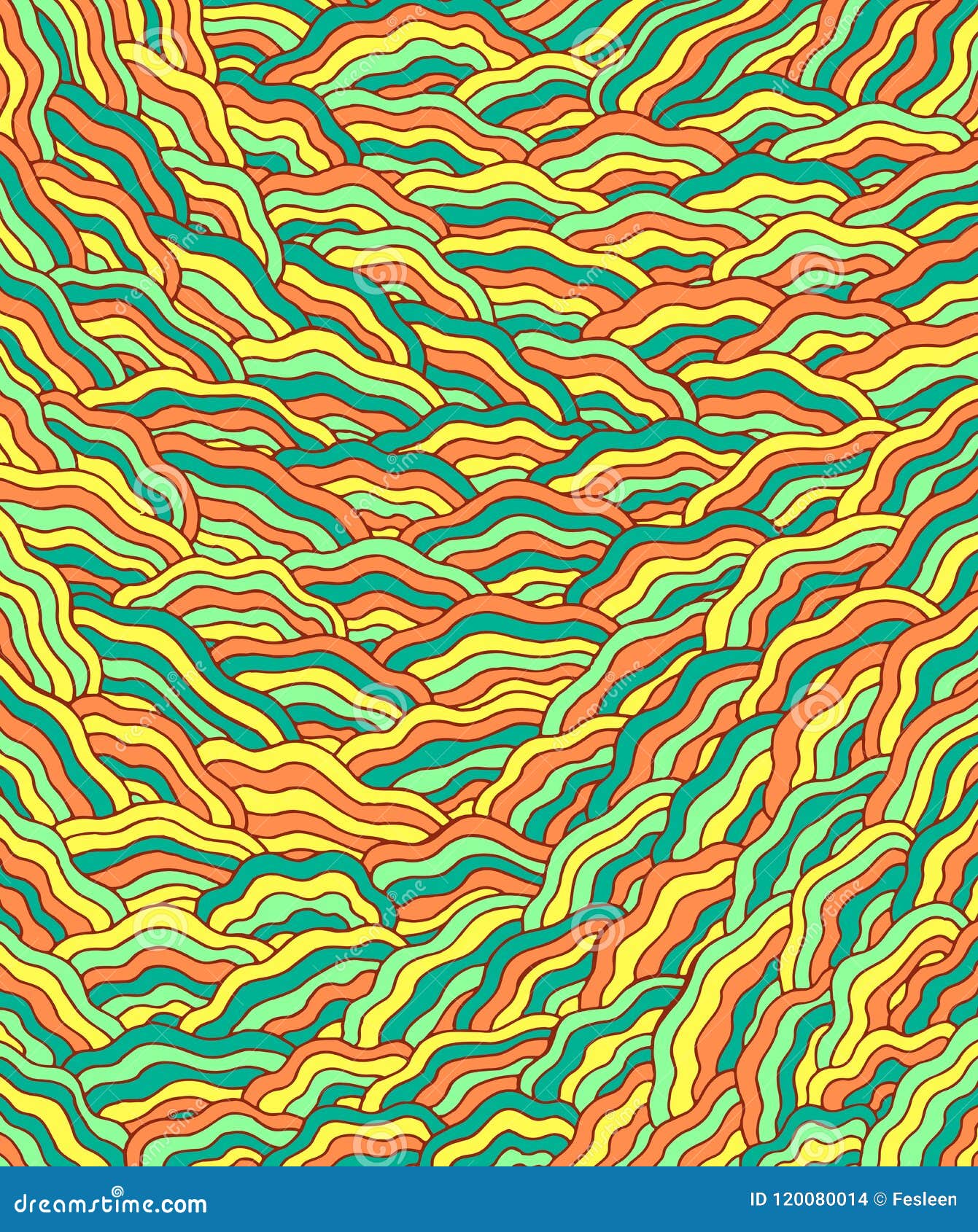 Wavy Waves Pattern - Graphic Art for Design. Doodle Abstract Art Stock ...