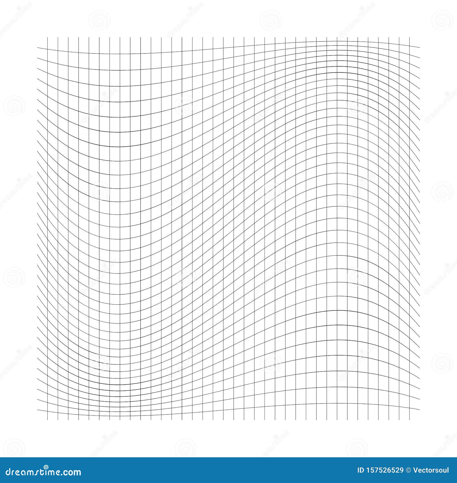 Wavy, Waving Grid, Mesh of Thin Lines. Squeeze, Stretch Distort Effect ...