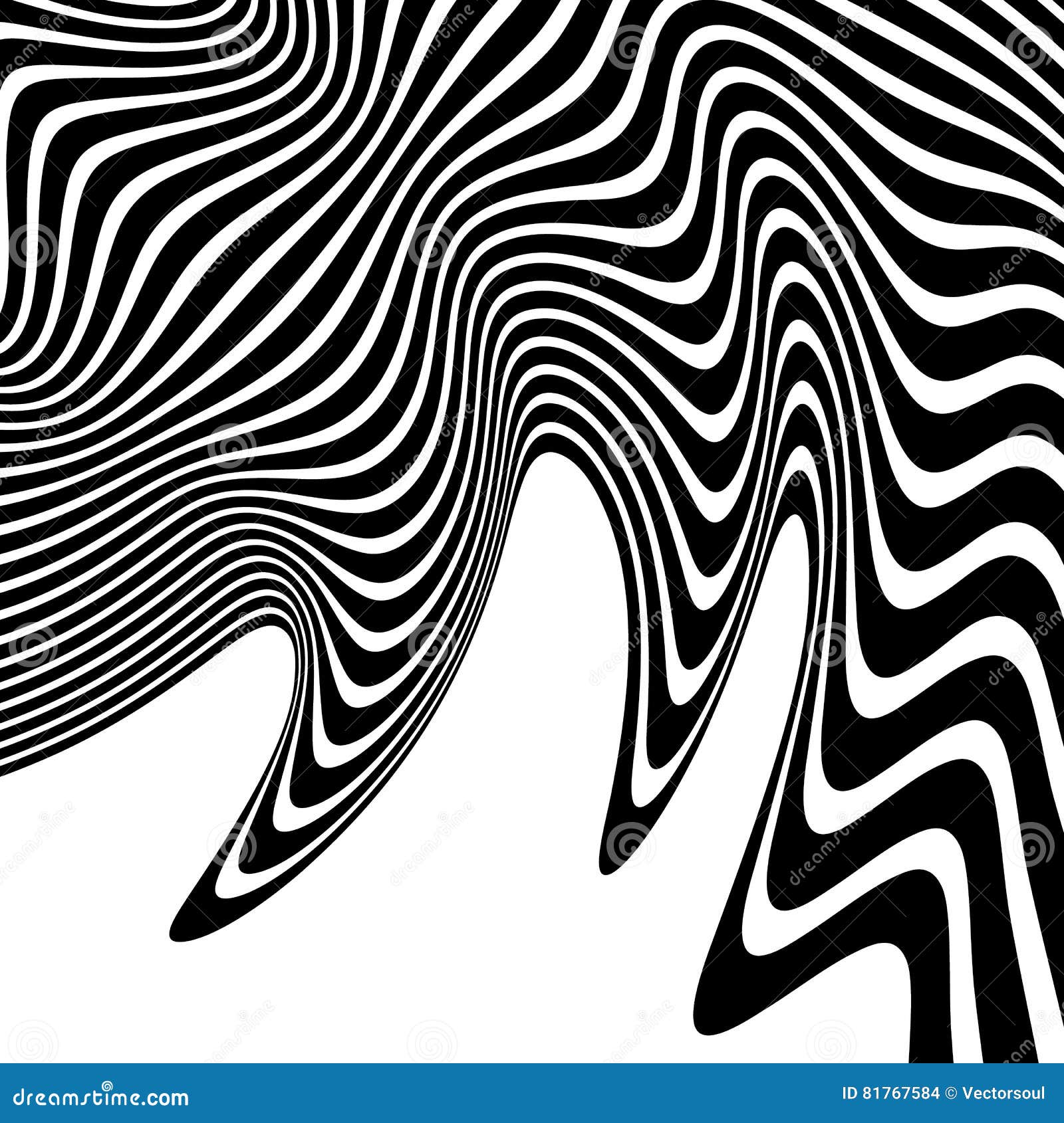 Wavy, Waving Lines Abstract Geometric Design Shape. Curvy, Curved ...