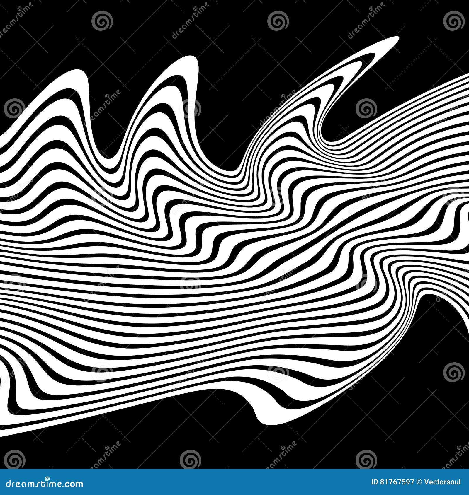 Wavy, Waving Lines. Lines, Stripes with Distortion Effect Stock Vector ...
