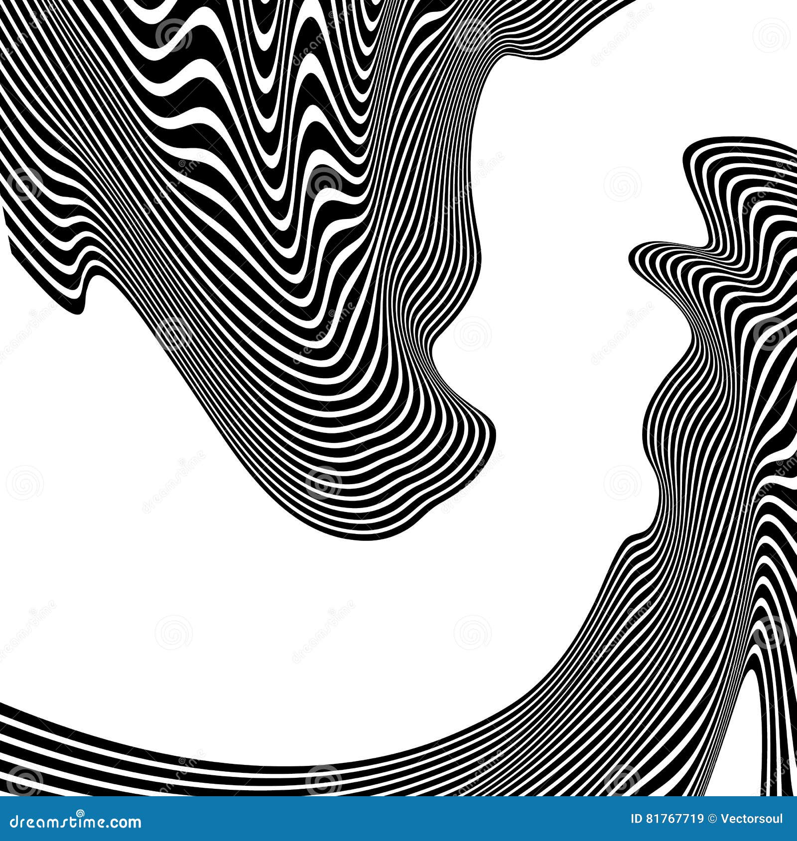 Wavy, Waving Lines. Lines, Stripes with Distortion Effect Stock Vector ...