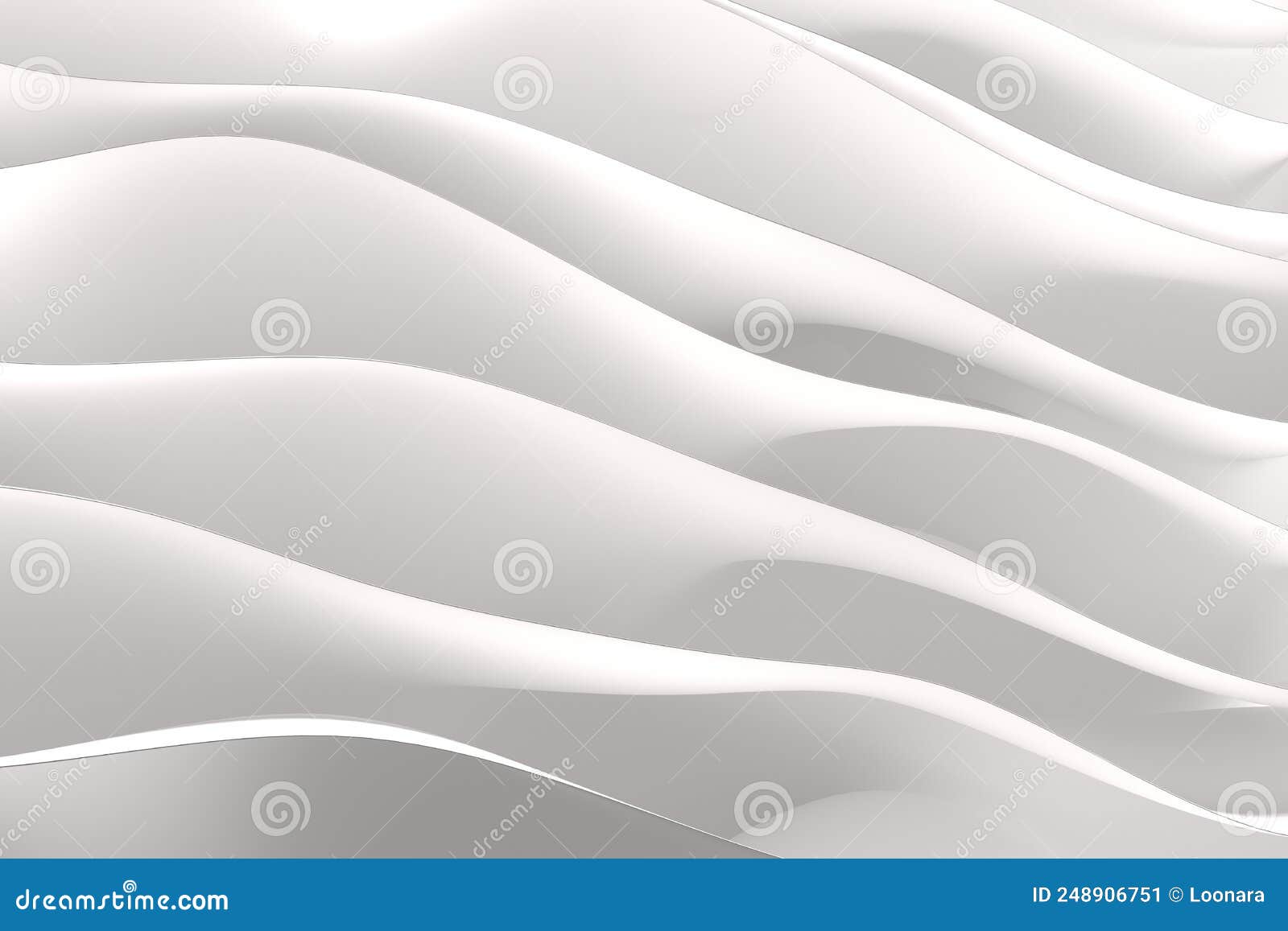 Wavy White Abstract 3D Render Geometrical Background Stock Illustration ...