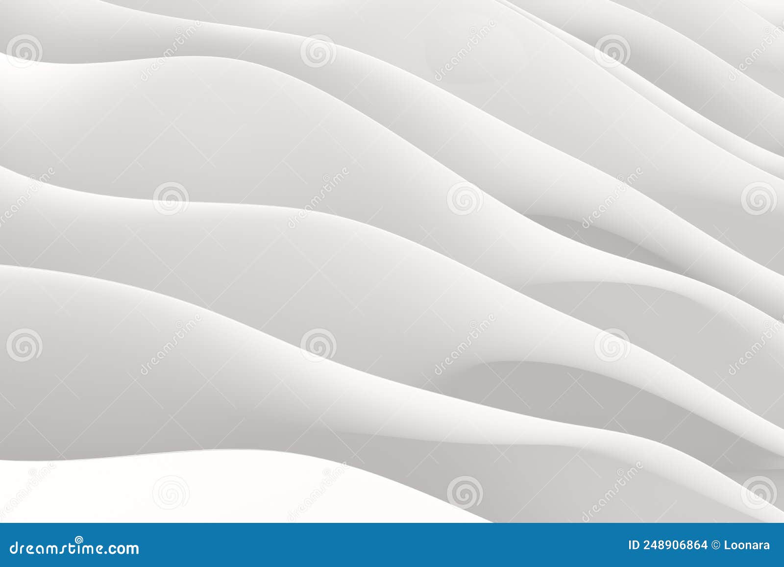 Wavy White Abstract 3D Render Geometrical Background Stock Illustration ...