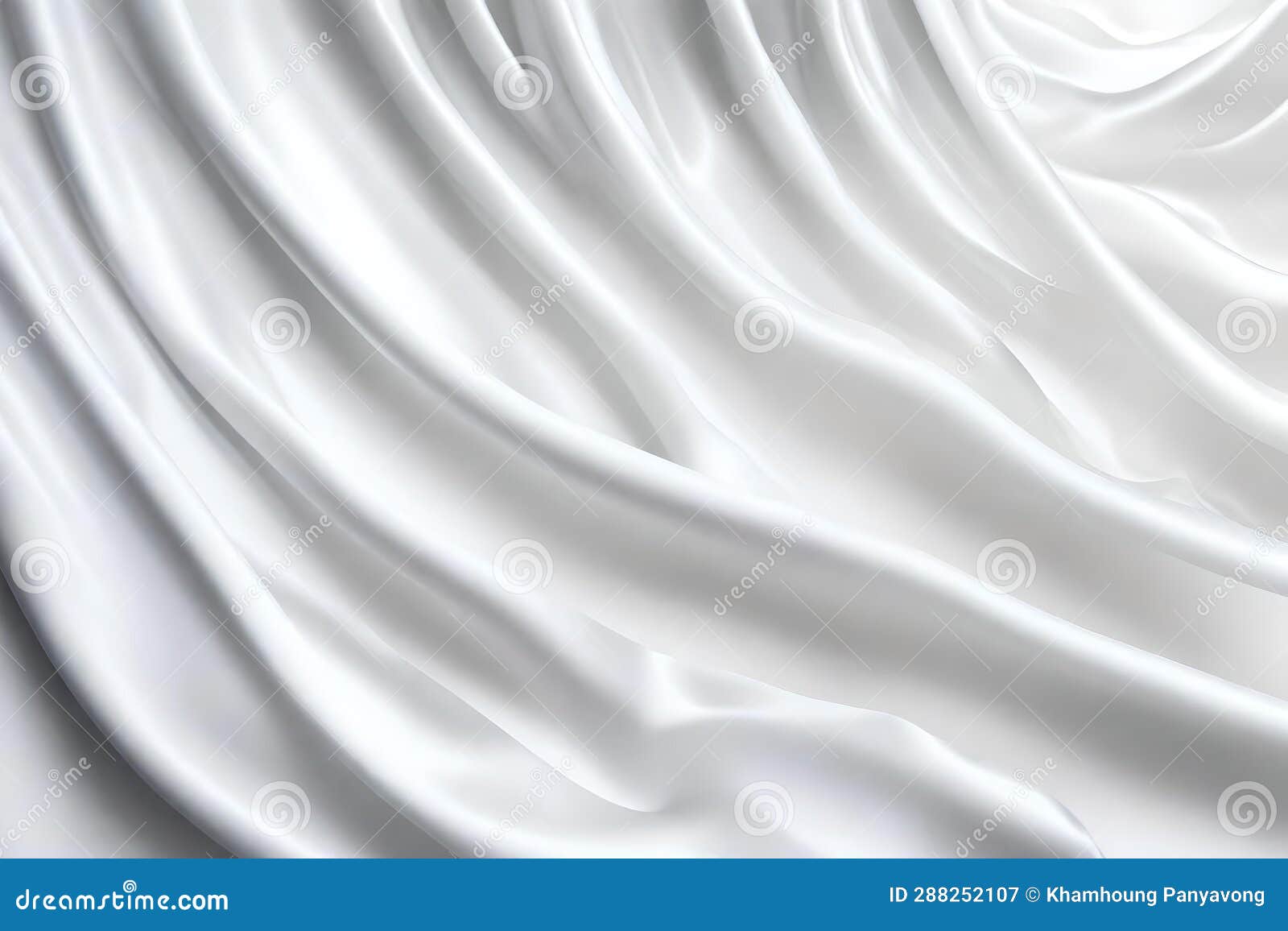 Wavy White Cloth Abstract Background. Generative AI Stock Illustration ...