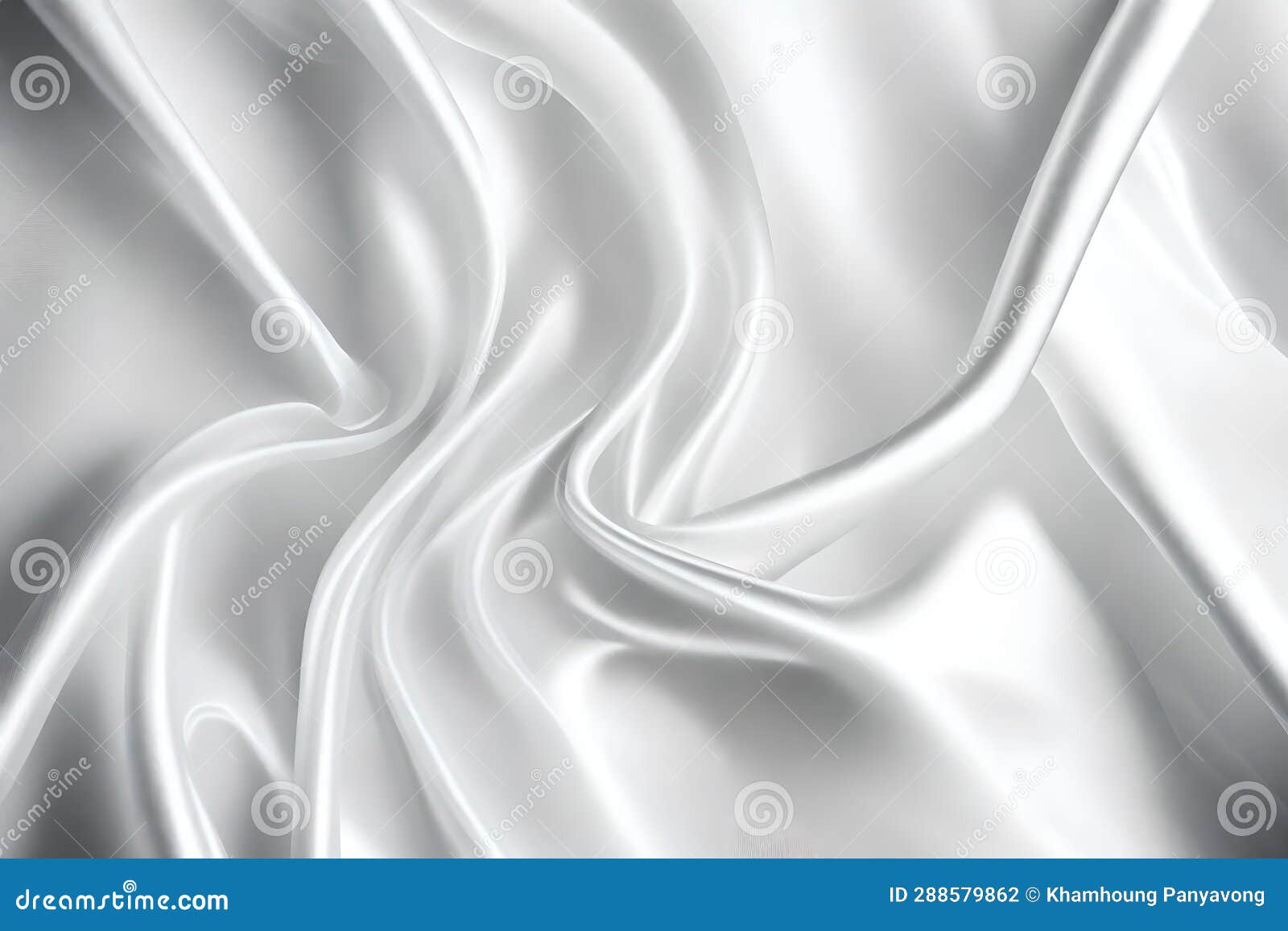 Wavy White Cloth Abstract Background. Generative AI Stock Illustration ...