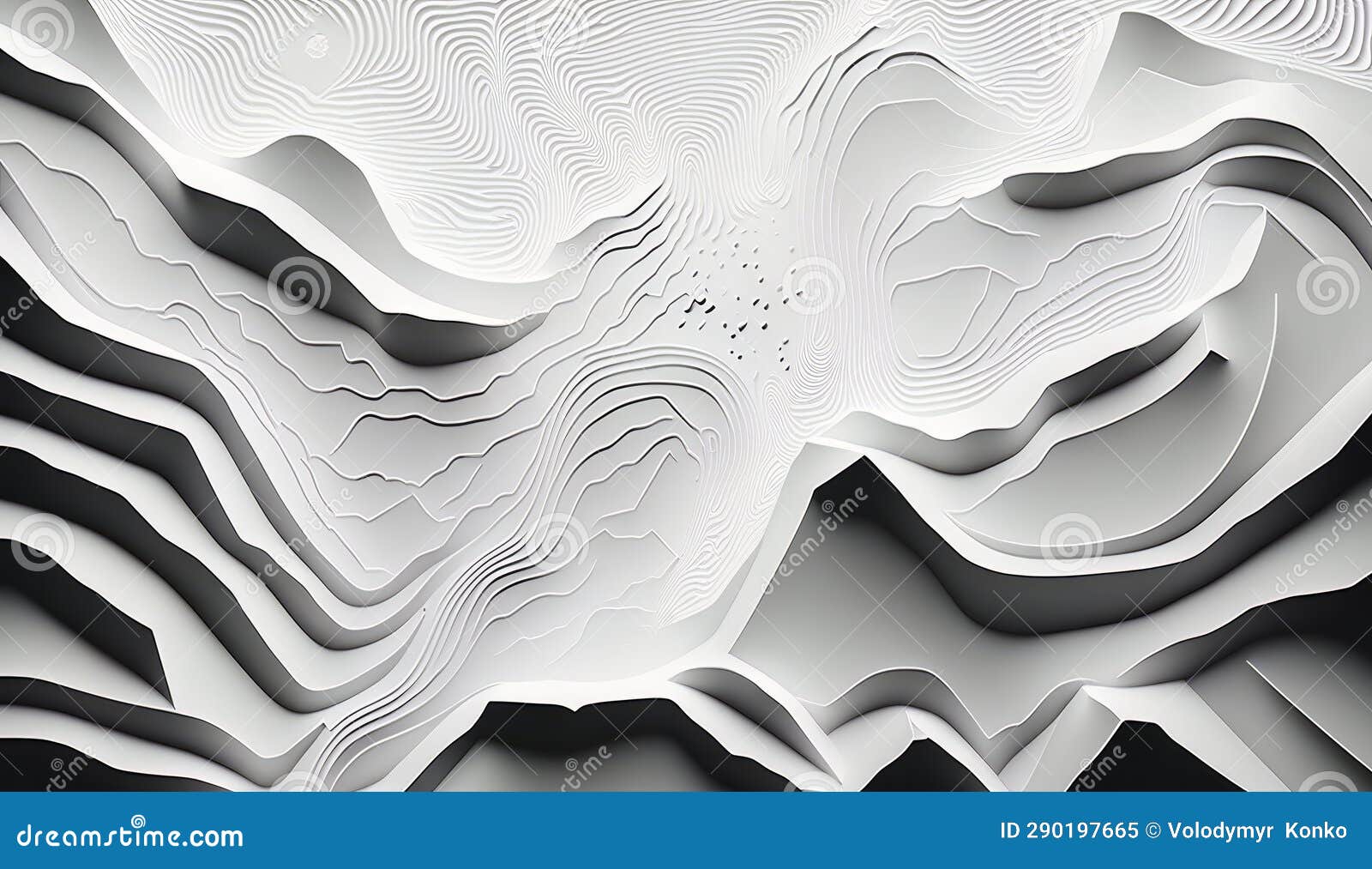 Wavy White Topography Abstracted on a White Backdrop. Generative Ai ...