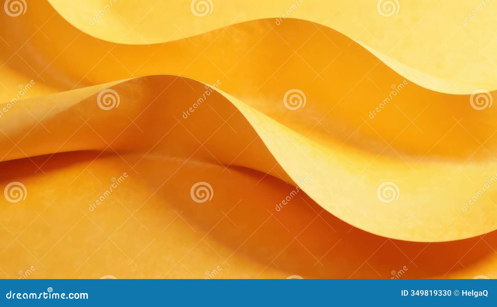 Wavy Yellow Abstract Design with Curved Paper-like Layers on Textured ...