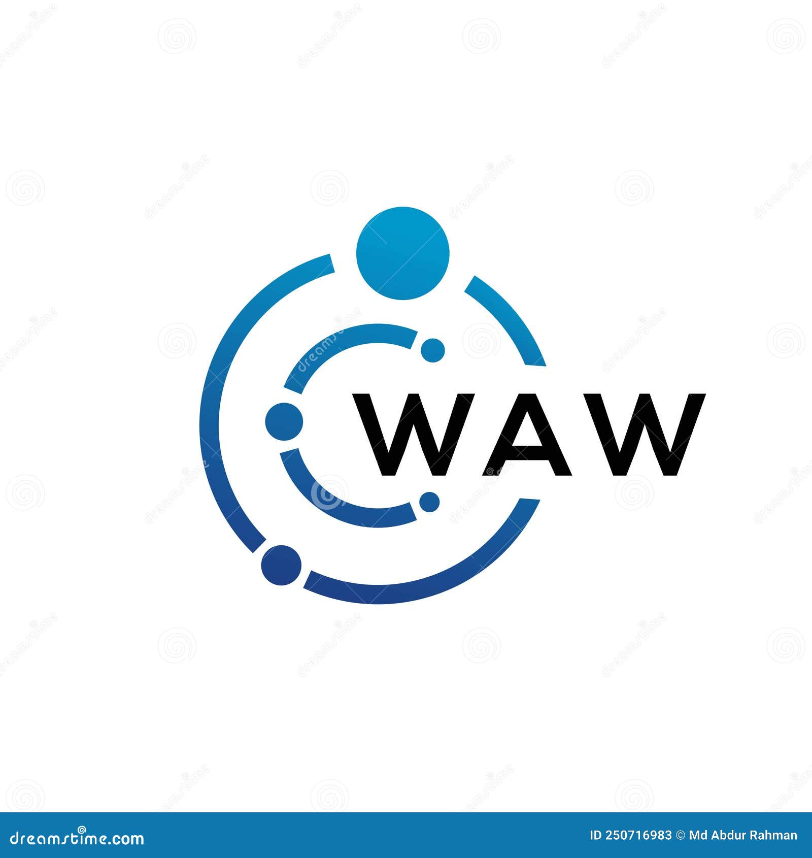 WAW Letter Technology Logo Design On White Background. WAW Creative ...