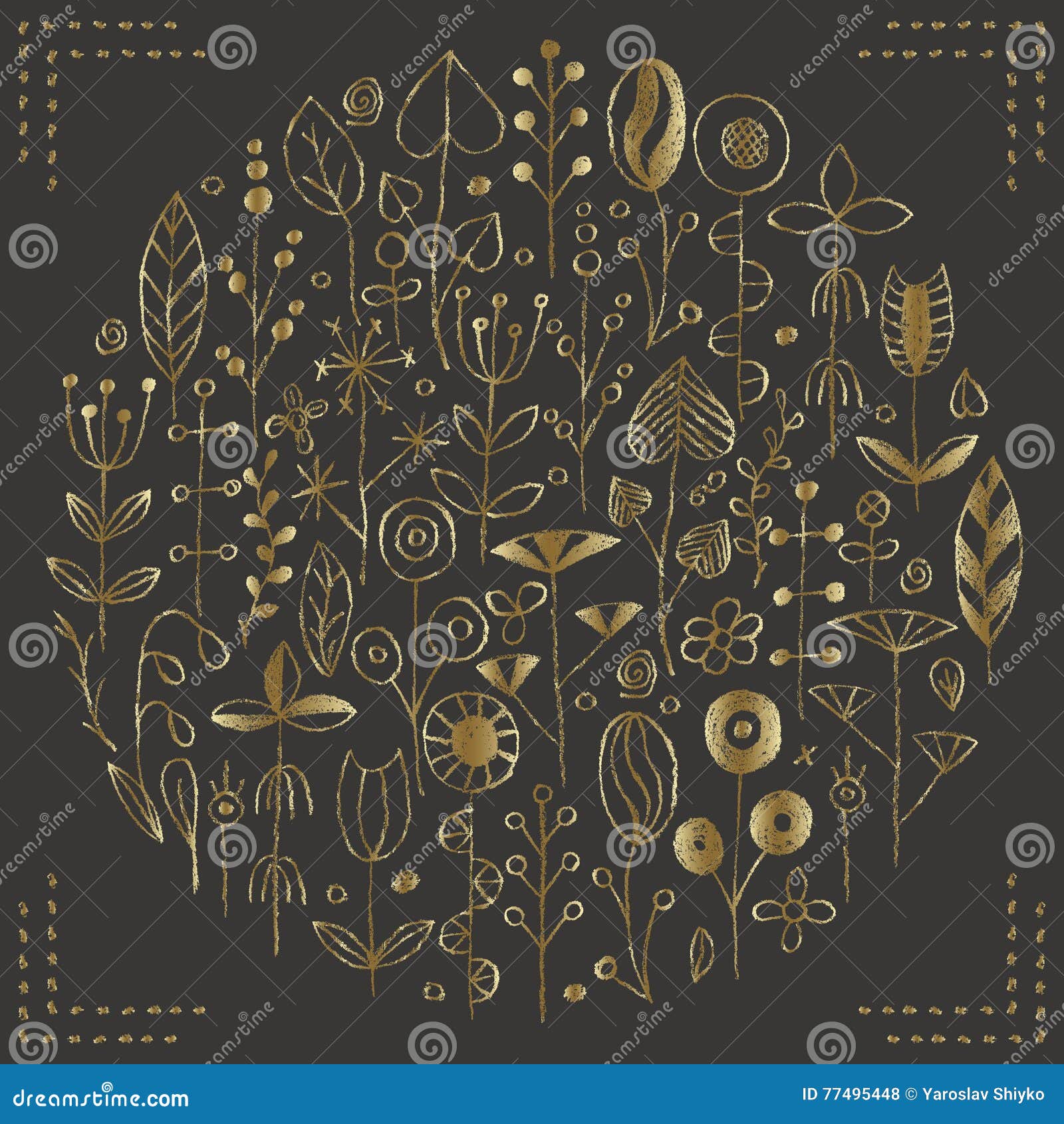 Wax Crayon Drawing Flowers Set Stock Vector - Illustration of colorful ...