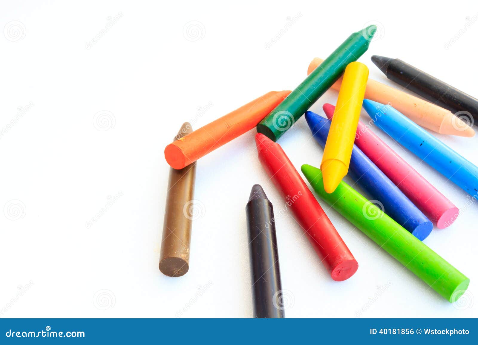 Wax Crayons Isolated on White Background Stock Photo - Image of ...