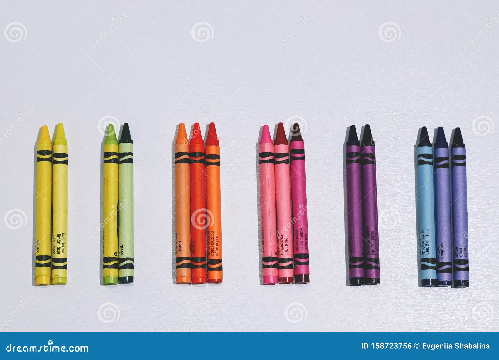 Wax Multi-colored Crayons Isolated on White Background Stock Photo ...