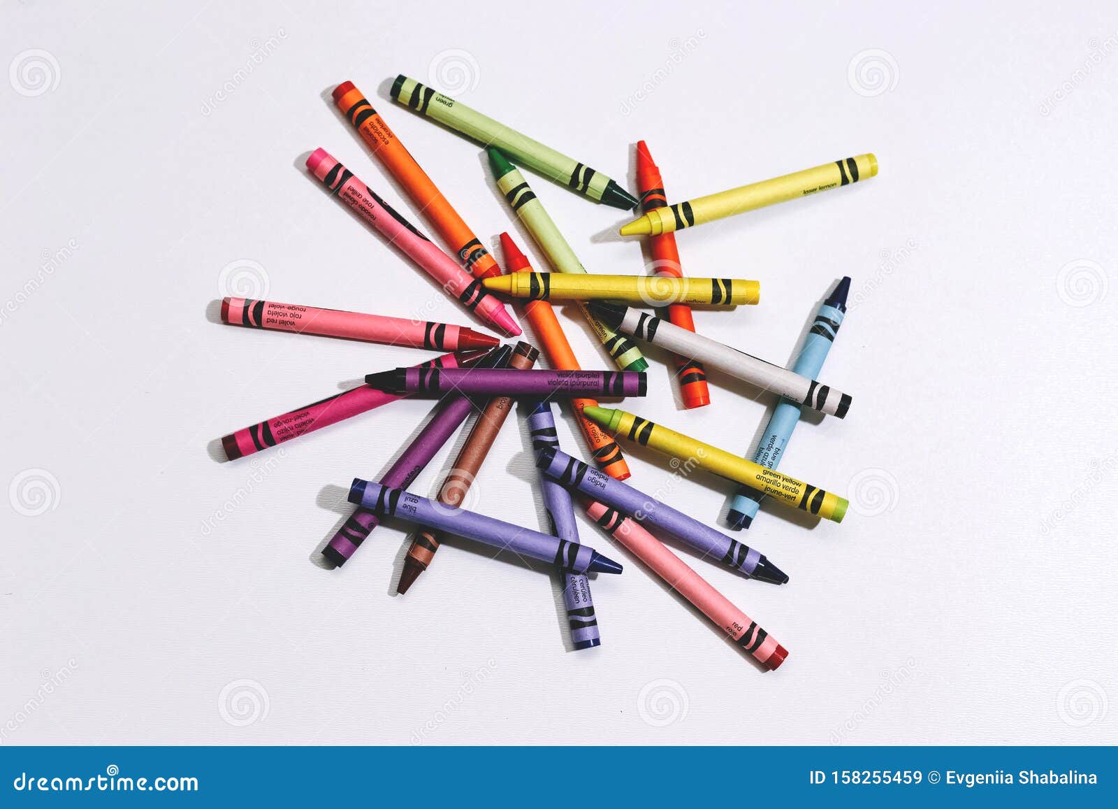 Wax Multi-colored Crayons Isolated on White Background Stock Image ...