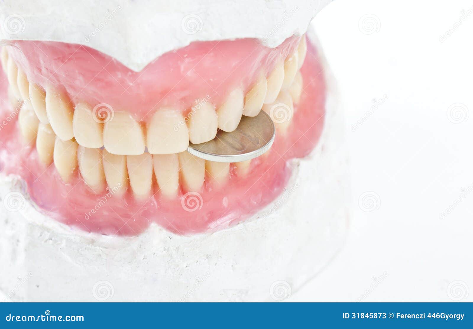 Wax Prosthesis Biting a Coin Stock Image - Image of model, oral: 31845873