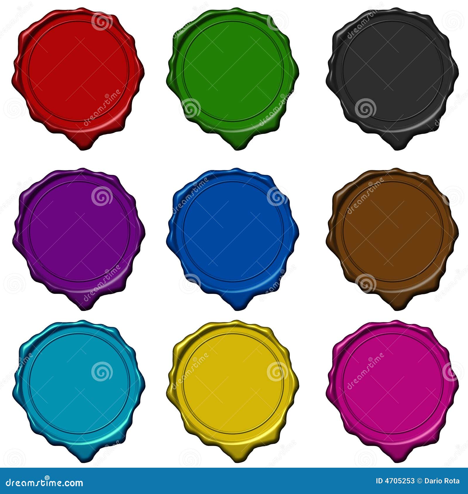 Wax Seal Colored Collection Stock Illustration - Illustration of bevel ...