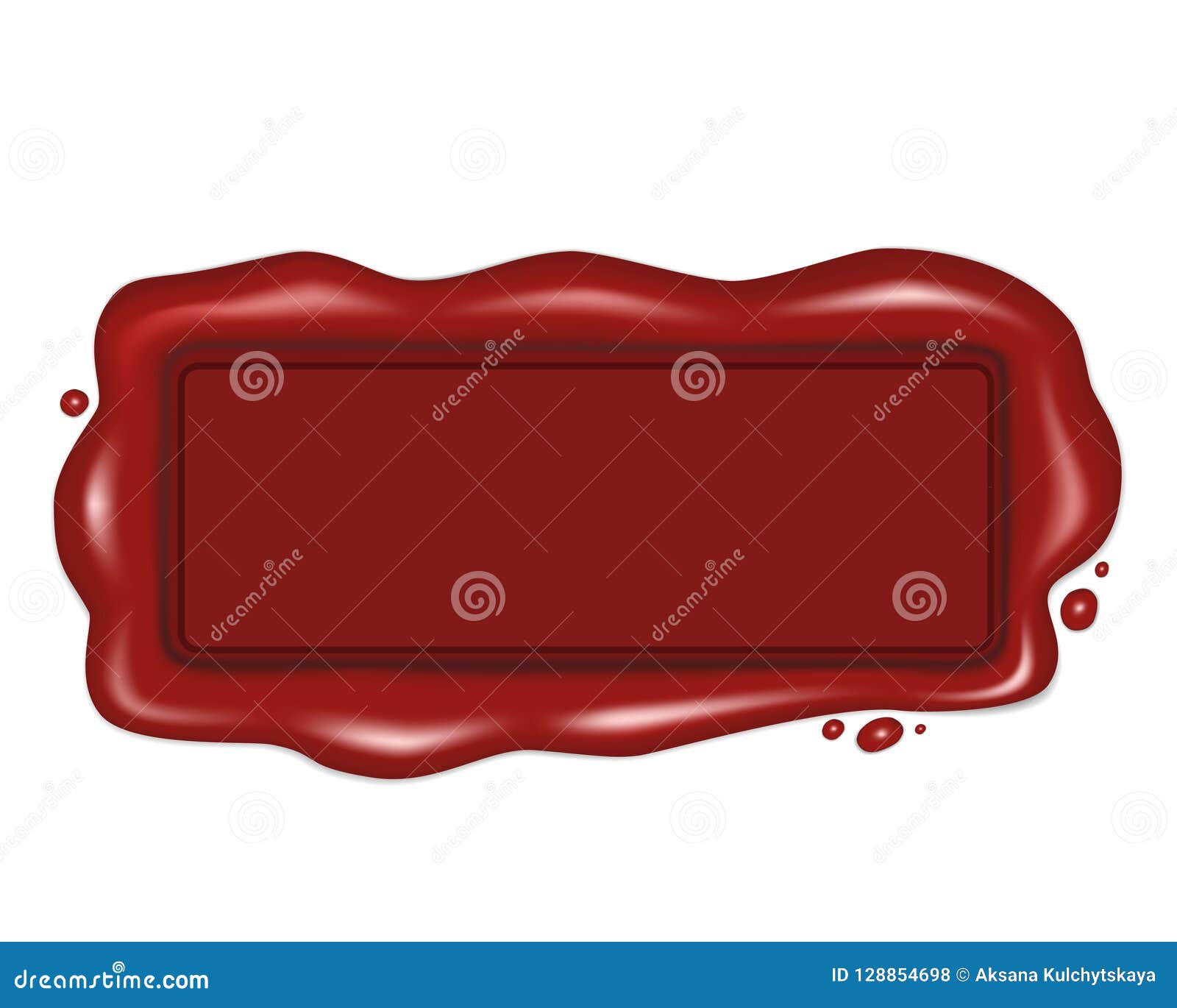 Wax seal_Rectangle stock vector. Illustration of invitation - 128854698