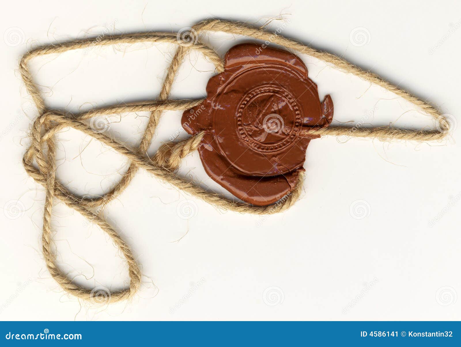 Wax seal with rope stock image. Image of secret, rope - 4586141
