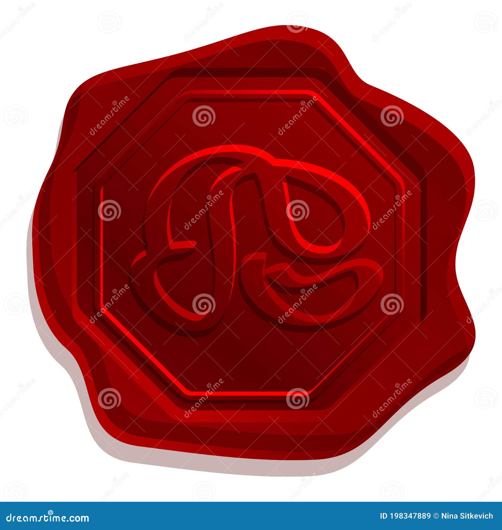 Wax Seal Stamp Icon, Cartoon Style Stock Vector - Illustration of ...
