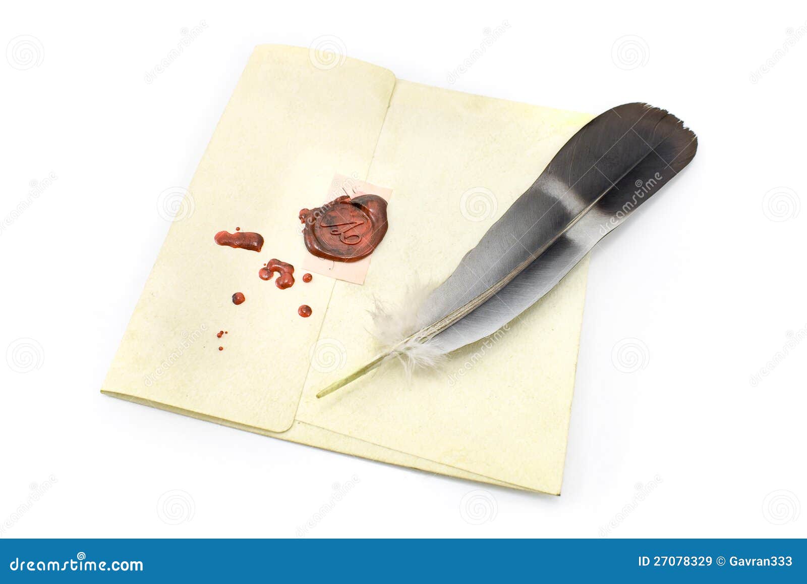 Wax Sealed Letter with Quill Stock Image - Image of mail, private: 27078329