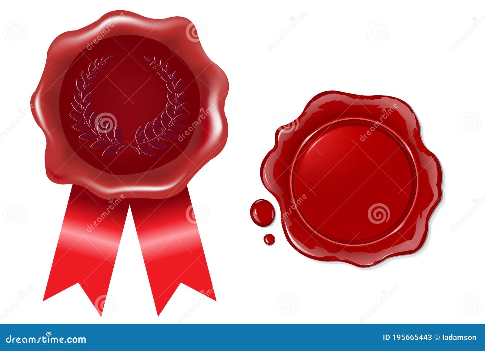 Seals With Ribbon - Set Of 5 Seals Cartoon Vector | CartoonDealer.com ...