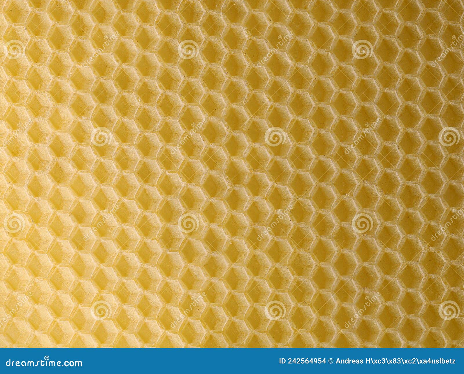 Wax Sheet of Yellow Empty Bees Cells, Yellow Natural Hexagon Texture ...