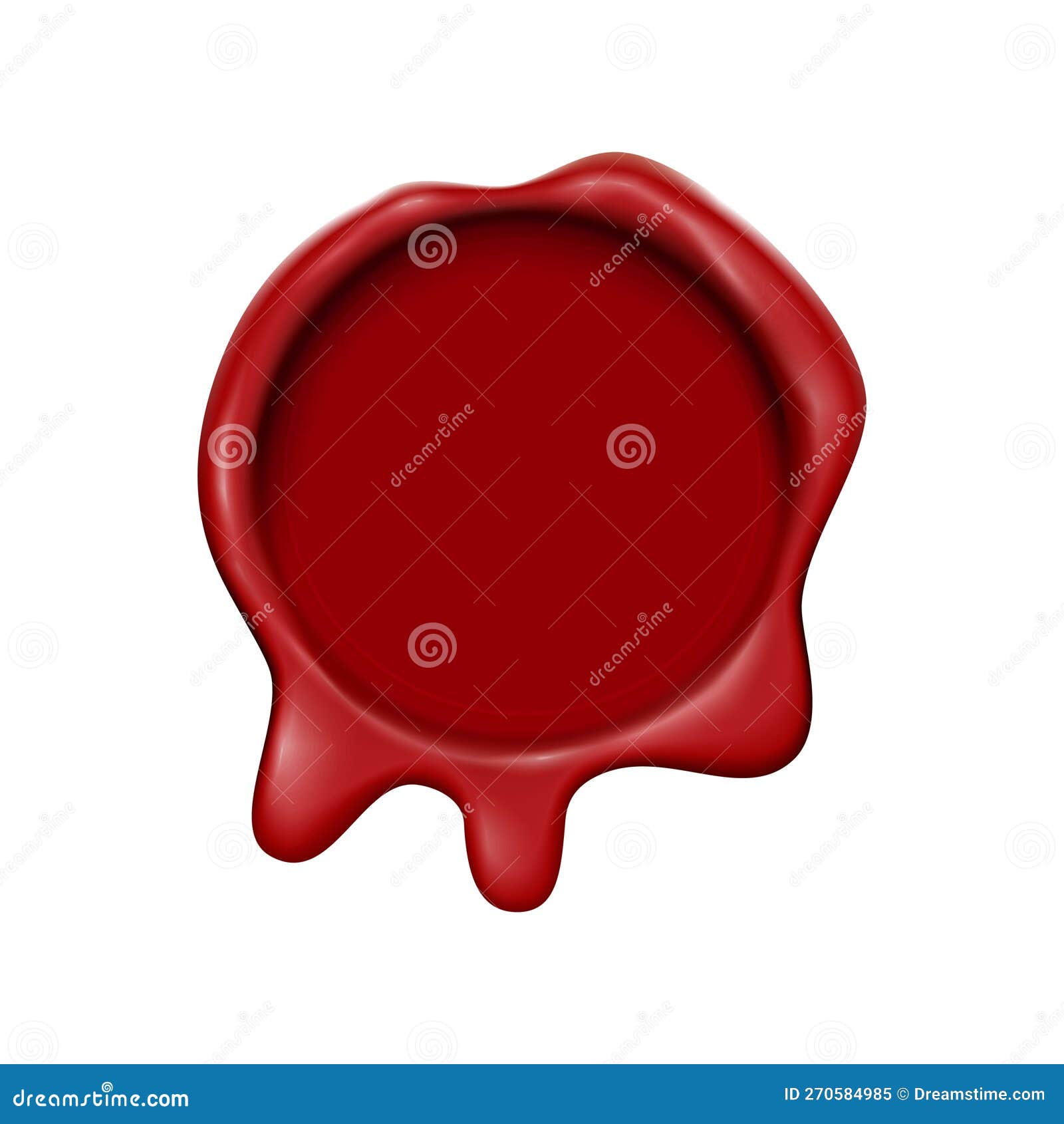 Red Stamp Ribbons Isolated Illustration. Vector Wax Seal With Ribbon ...