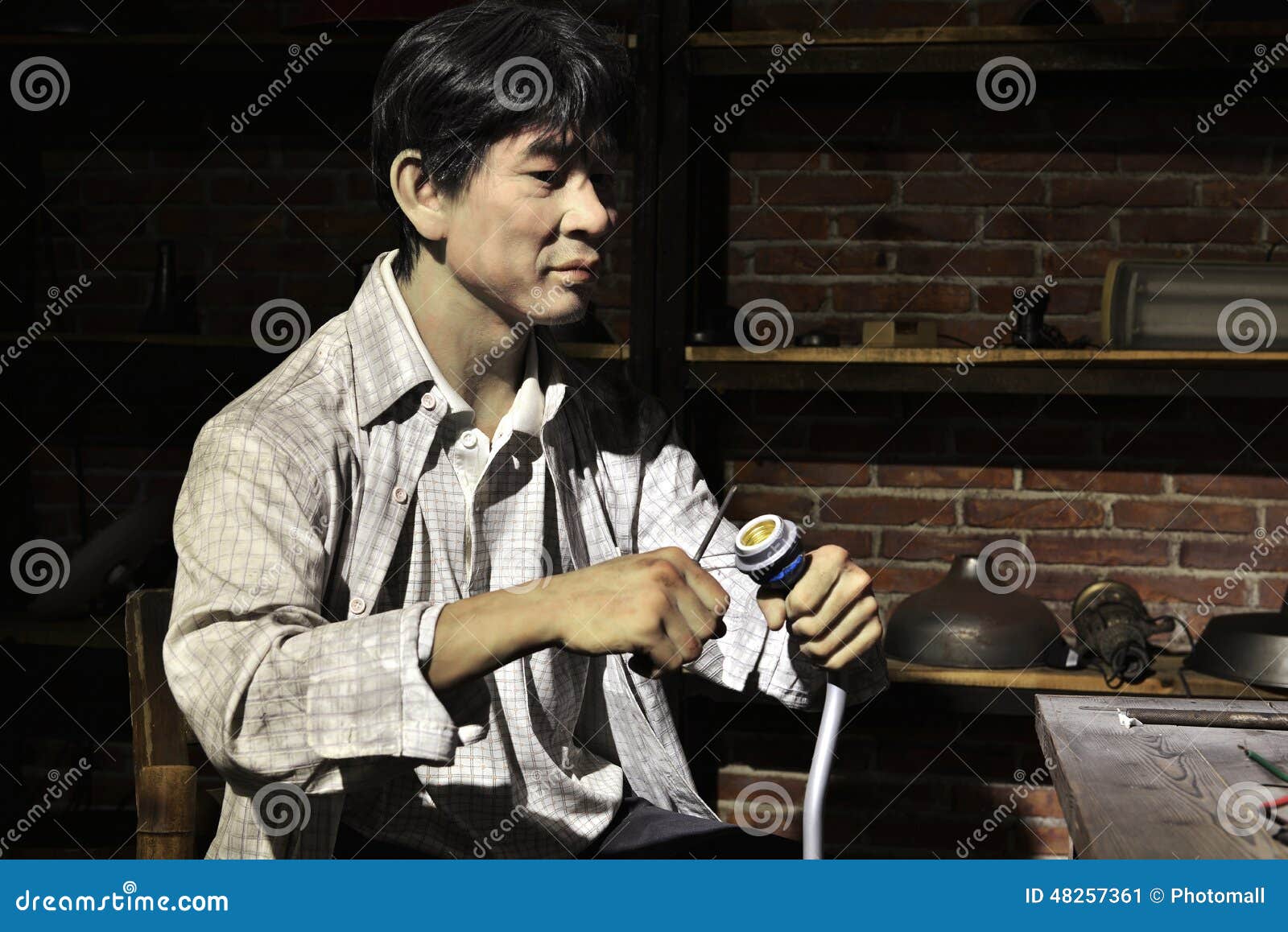 Wax Statue, China Lighting Worker,Assembling Lamp Editorial Photo ...