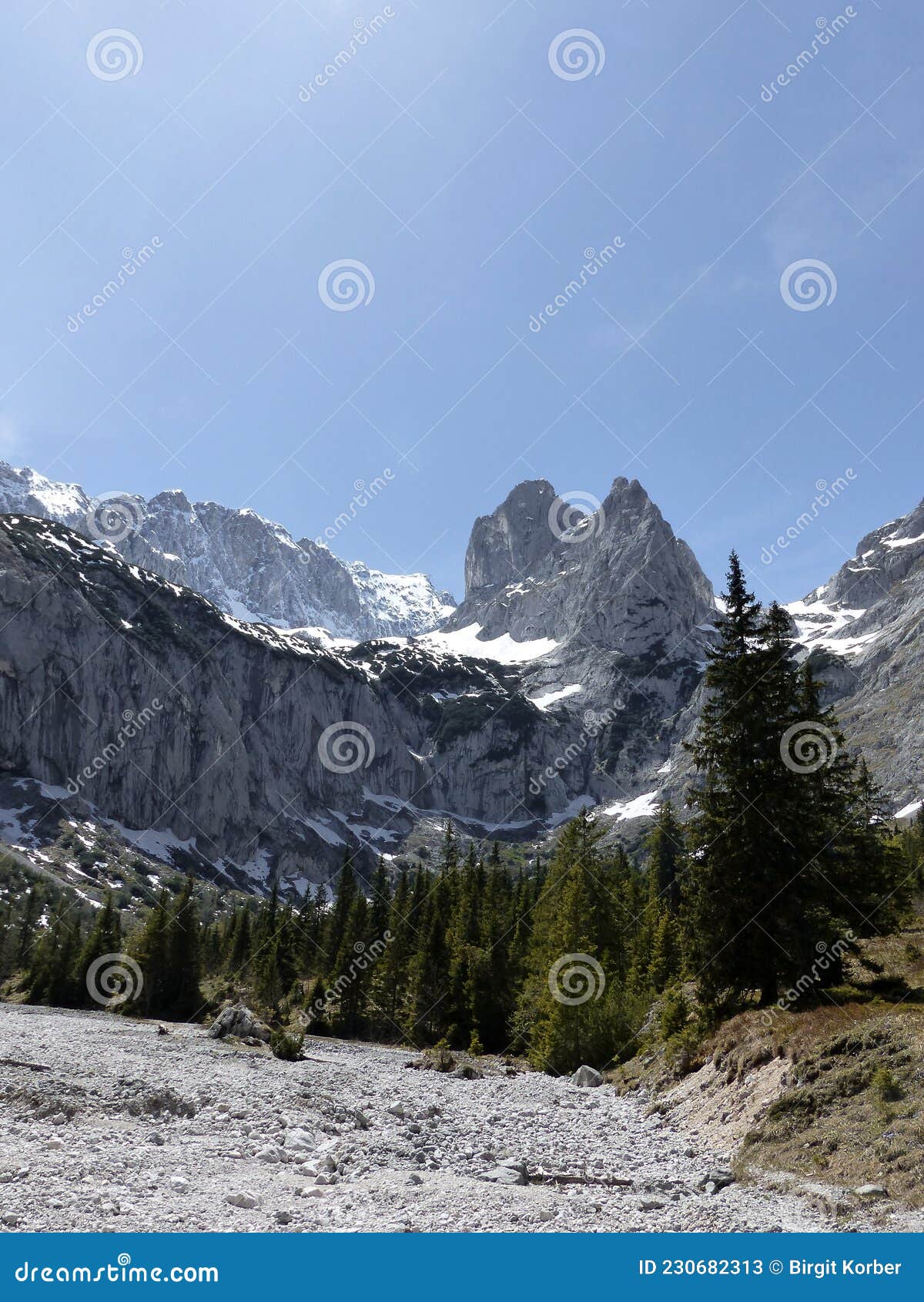 Waxenstein Mountains and Alpspitze Mountain in Bavaria, Germany Stock ...