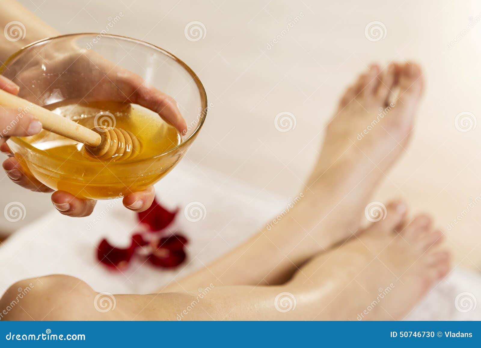 Waxing Salon Or Spa. Hair Removal Using Wax.Concept - Sugar Paste Or ...