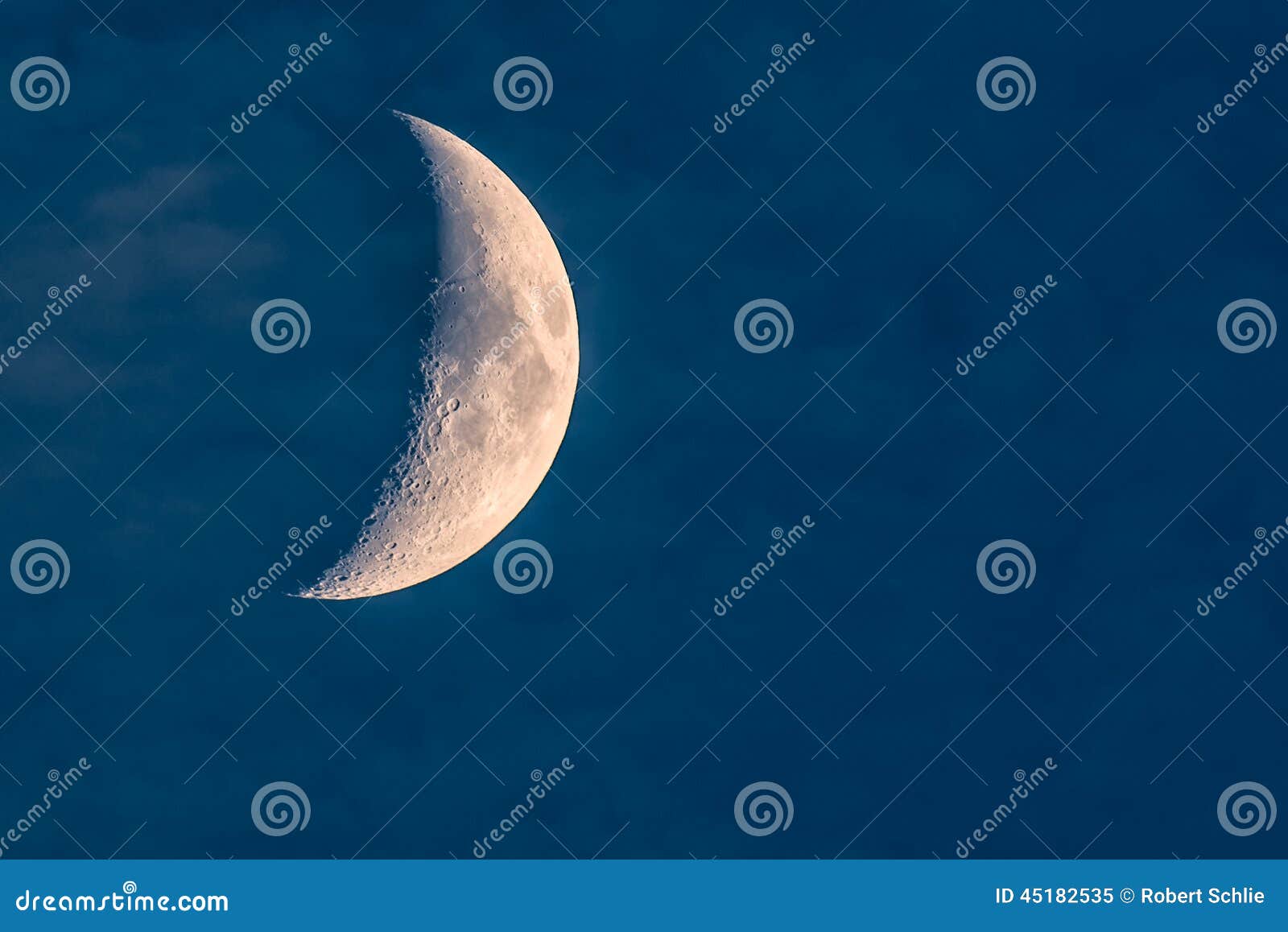 Waxing Crescent Moon stock image. Image of waxing, telephoto - 45182535