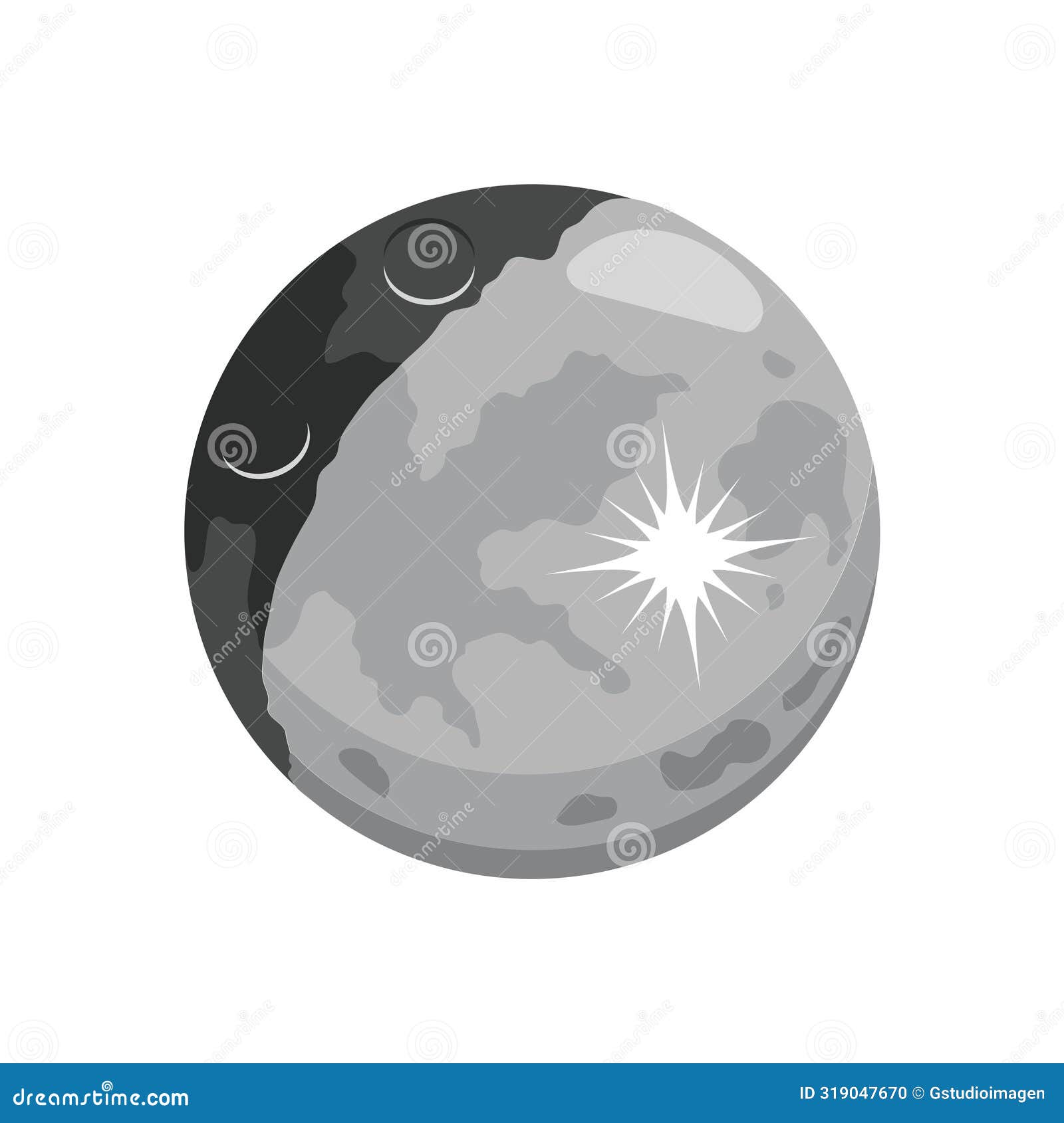 Waxing Gibbous Moon Phase Vector Illustration | CartoonDealer.com ...