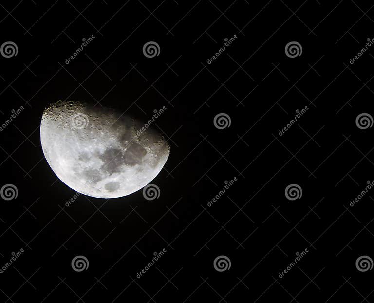Waxing Half Moon stock photo. Image of astronomy, nightime - 95759798