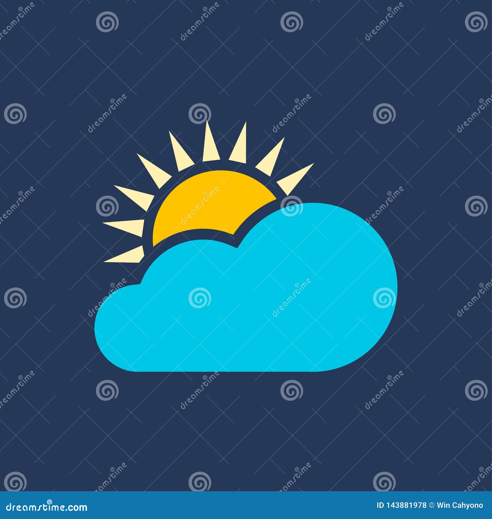 Clouds and Sun for Weather Icons Stock Vector - Illustration of heat ...