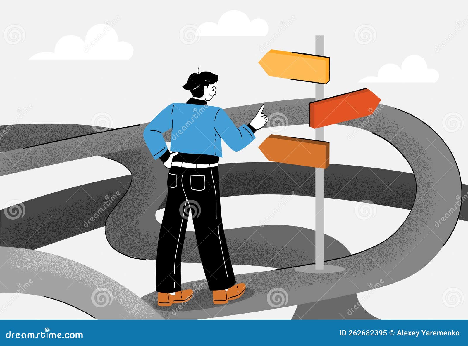 Way choice concept stock vector. Illustration of banner - 262682395