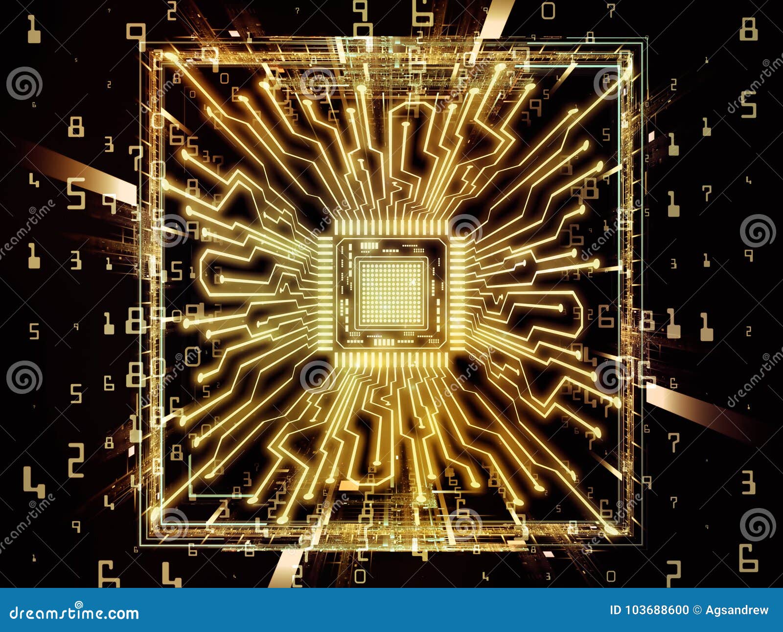 Way of Computer CPU stock illustration. Illustration of count - 103688600