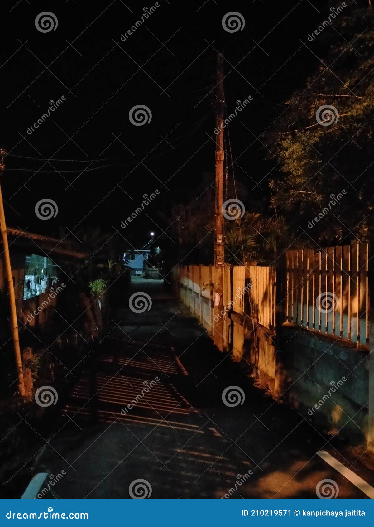 The Way is Dark but There is Light Stock Image - Image of dusk, road ...