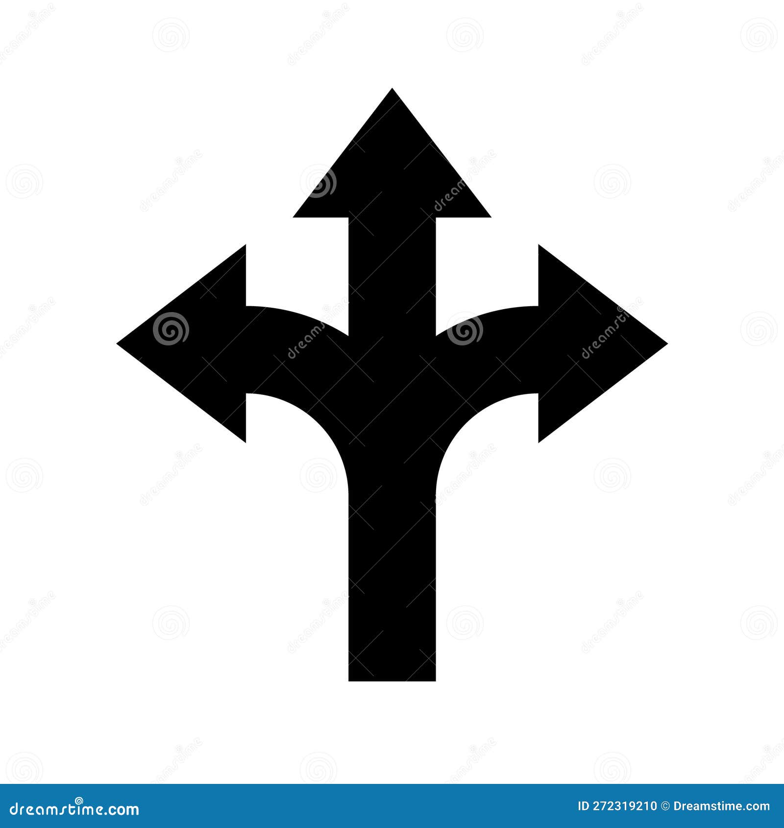 Three-way Direction Arrow Realistic Icon. 3d Line Vector Illustration ... Three-way Direction Arrow Realistic Icon. 3d Line Vector Illustration ...