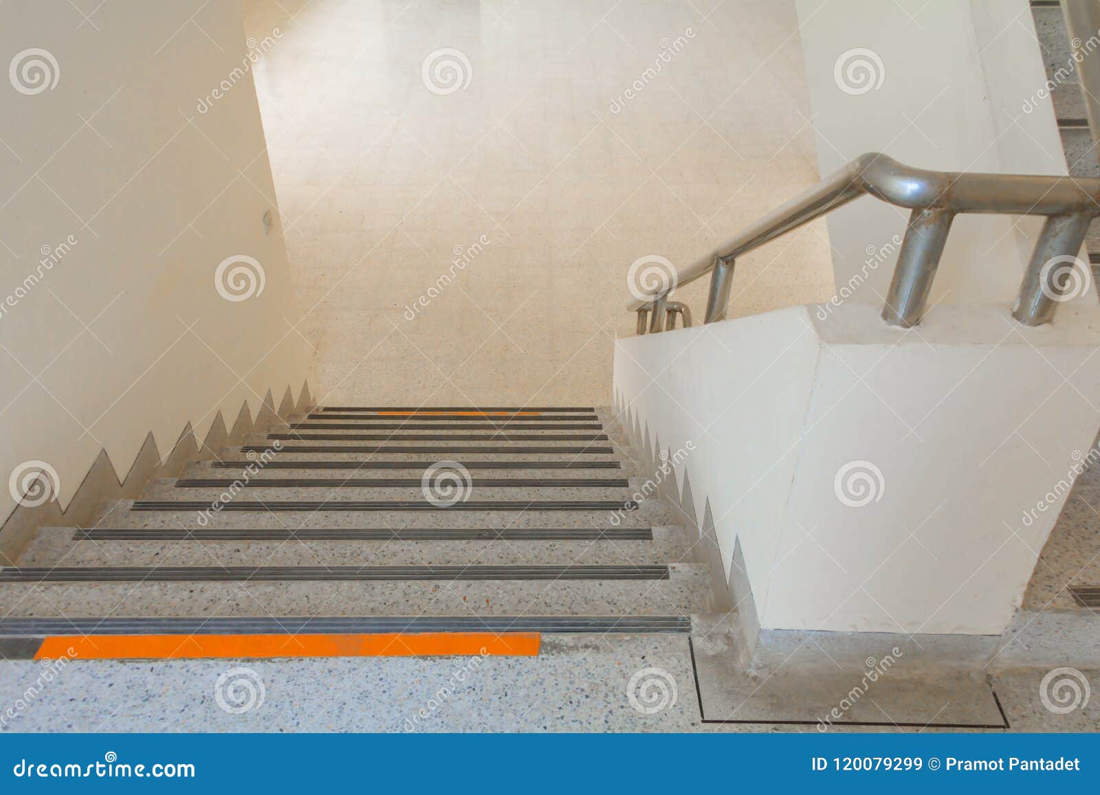 Way Down Stairs Terrazzo Flooring Select Focus with Shallow Depth of ...